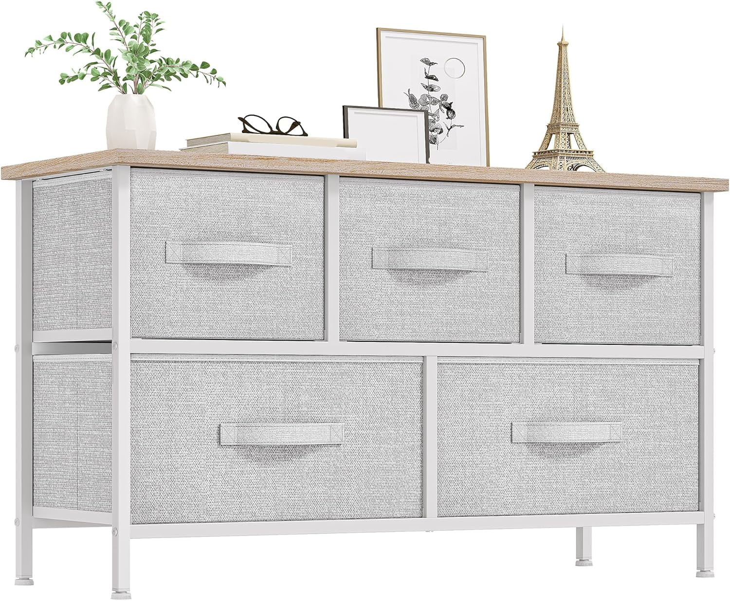 **dresser with 5 drawers - fabric storage tower, organizer unit for ...