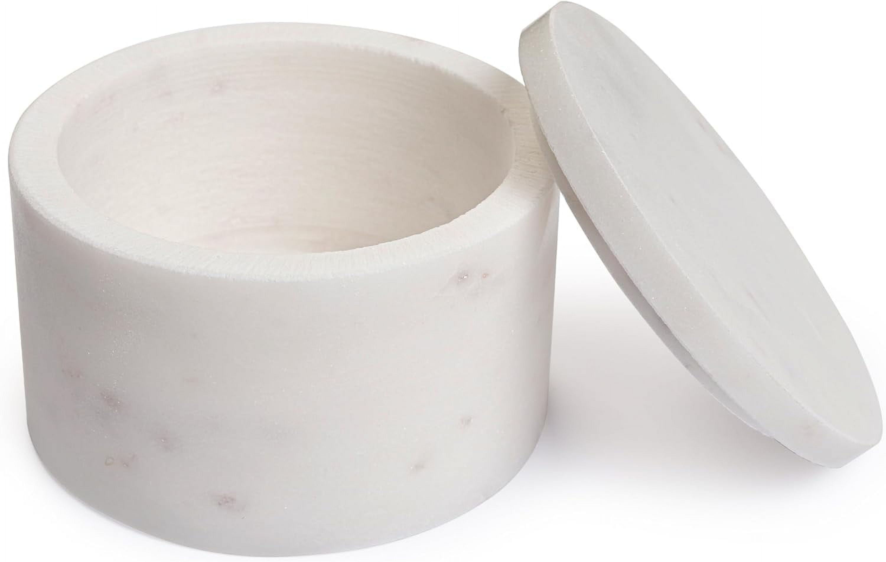 drgtyhu White Marble Salt Cellar with Lid 4X2.5 Inches Living Room ...