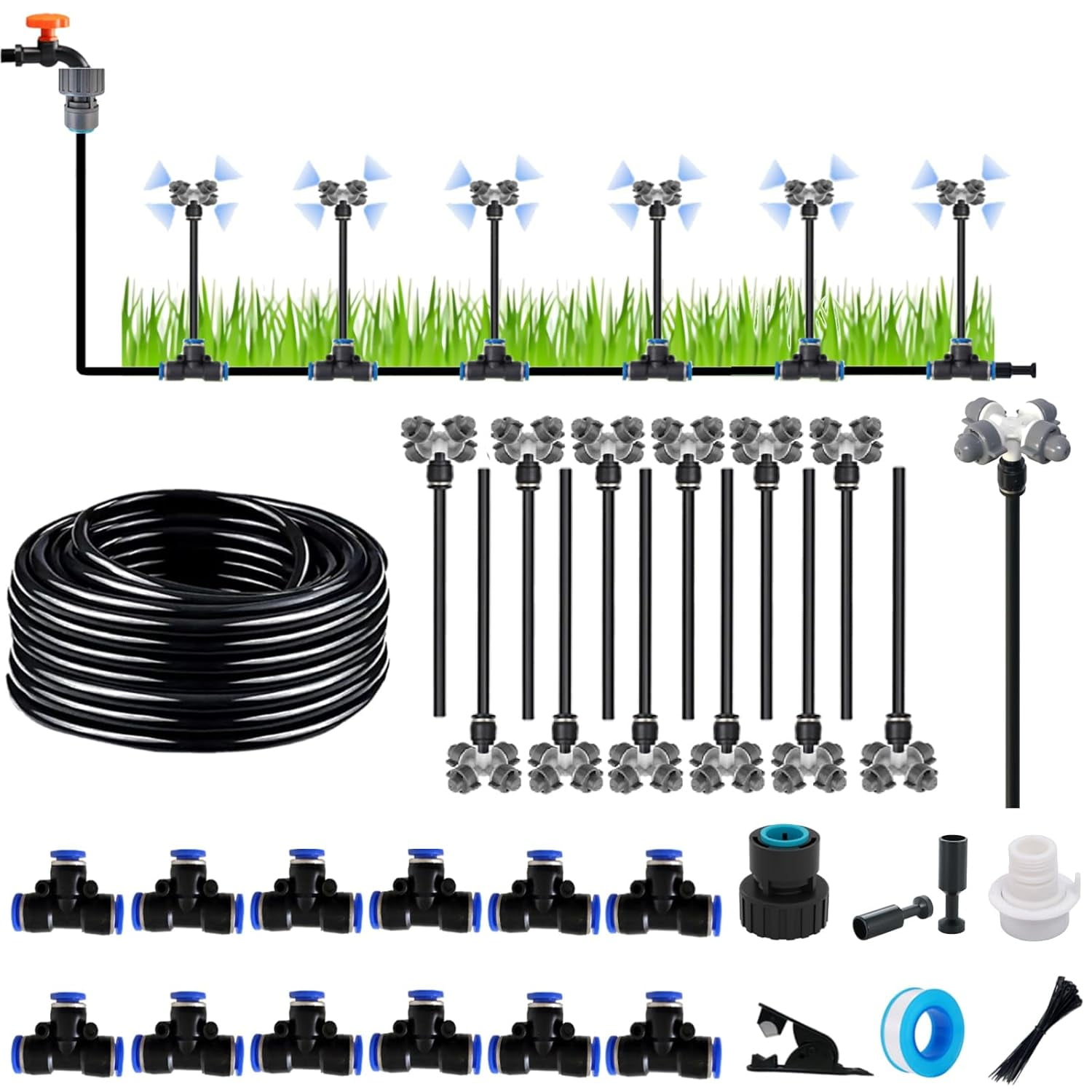 drip Irrigation kit, Automatic Garden Watering System, Quick Connector ...