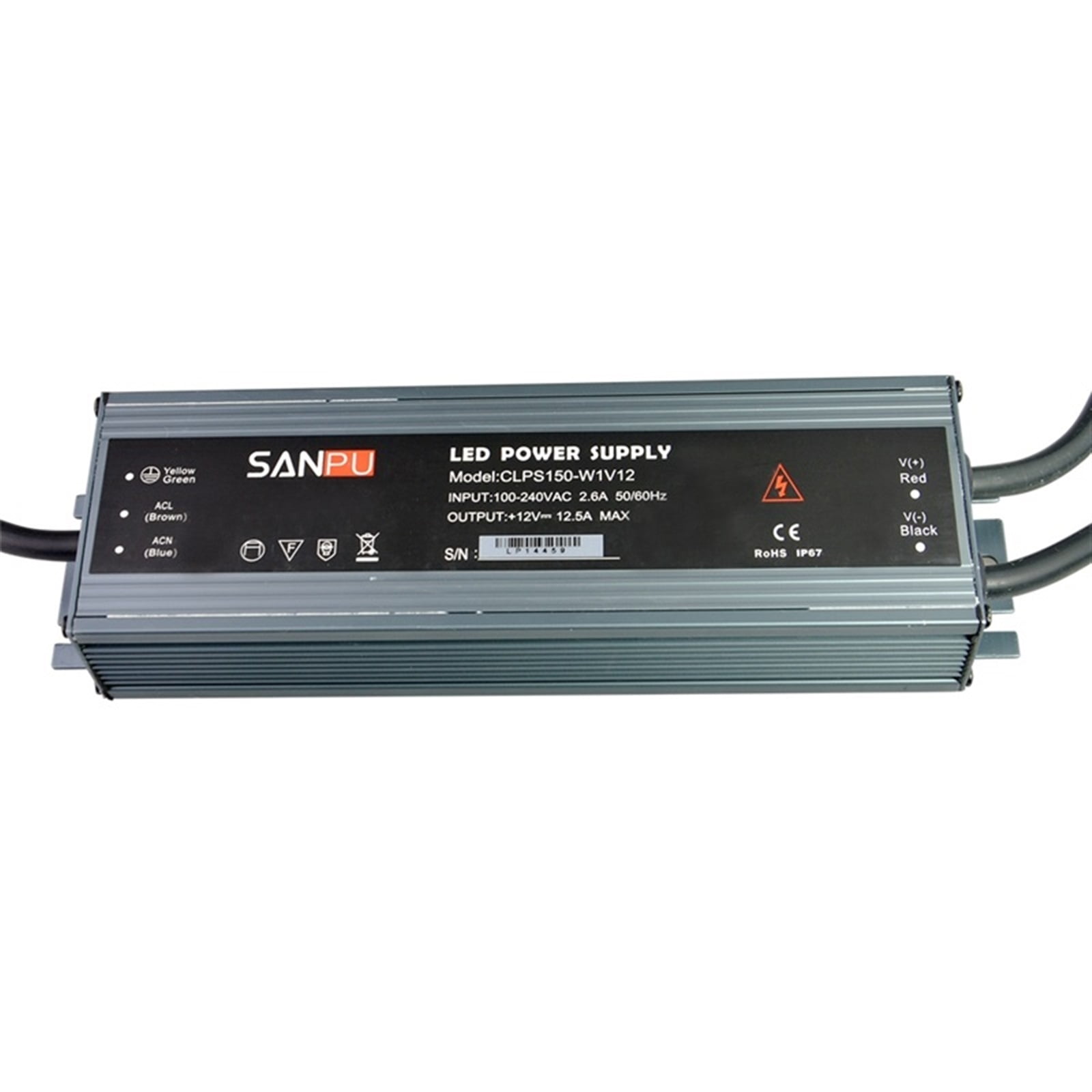 drive 12V Power Supply 150W 12A IP67 Waterproof 110V 220V AC to DC ...