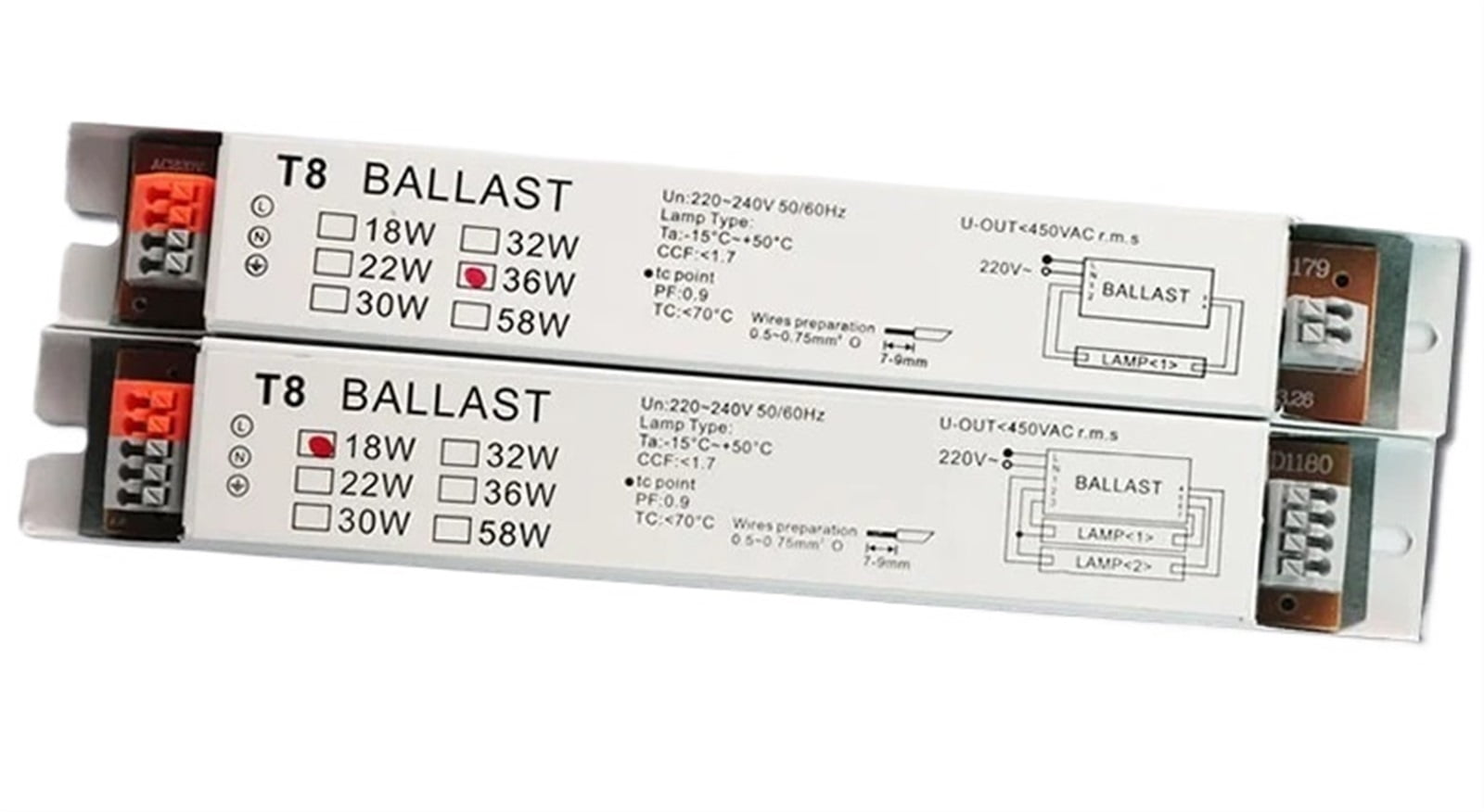 drive 220-240V AC 2x18W 2x30W 2x36W 2x58W wide voltage T8 electronic ...