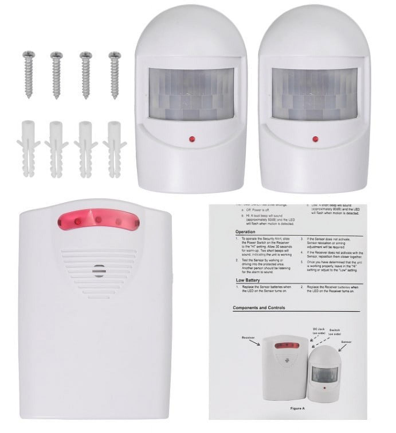 Wireless Driveway Alarm System, Battery Operated Outdoor Security ...