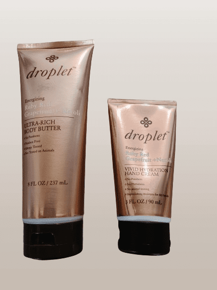 droplet Energizing Ruby Red Grapefruit + Neroli Ultra-Rich Body Butter, 8 fl oz with Vivid ...