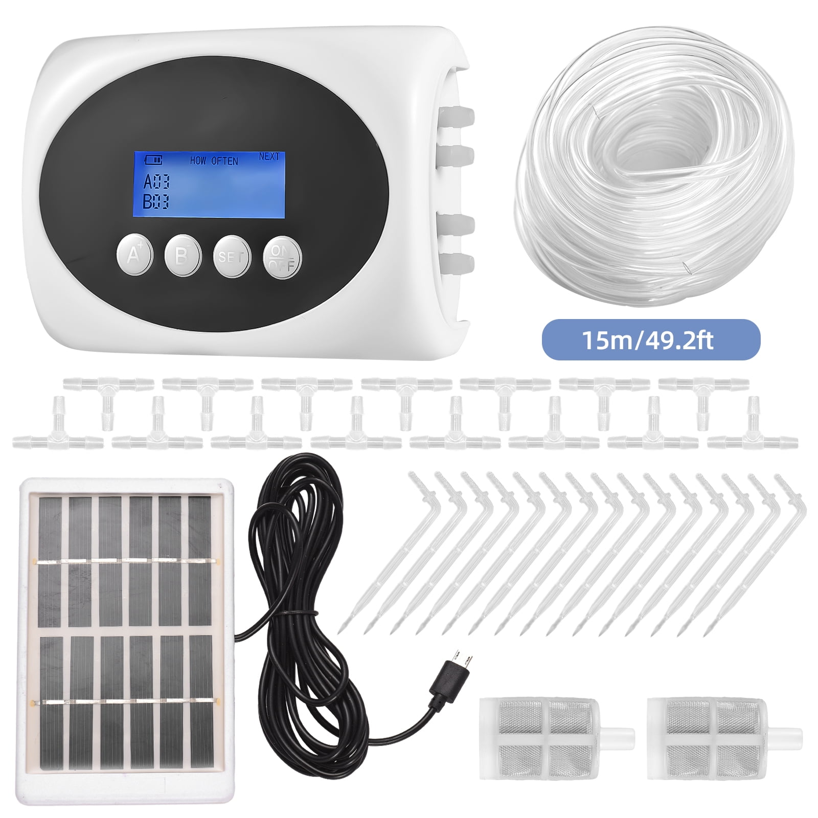 dropper,Panel Powered Drip Timed 15 Lcd Solar Dual Pump 15 Lcd Display ...