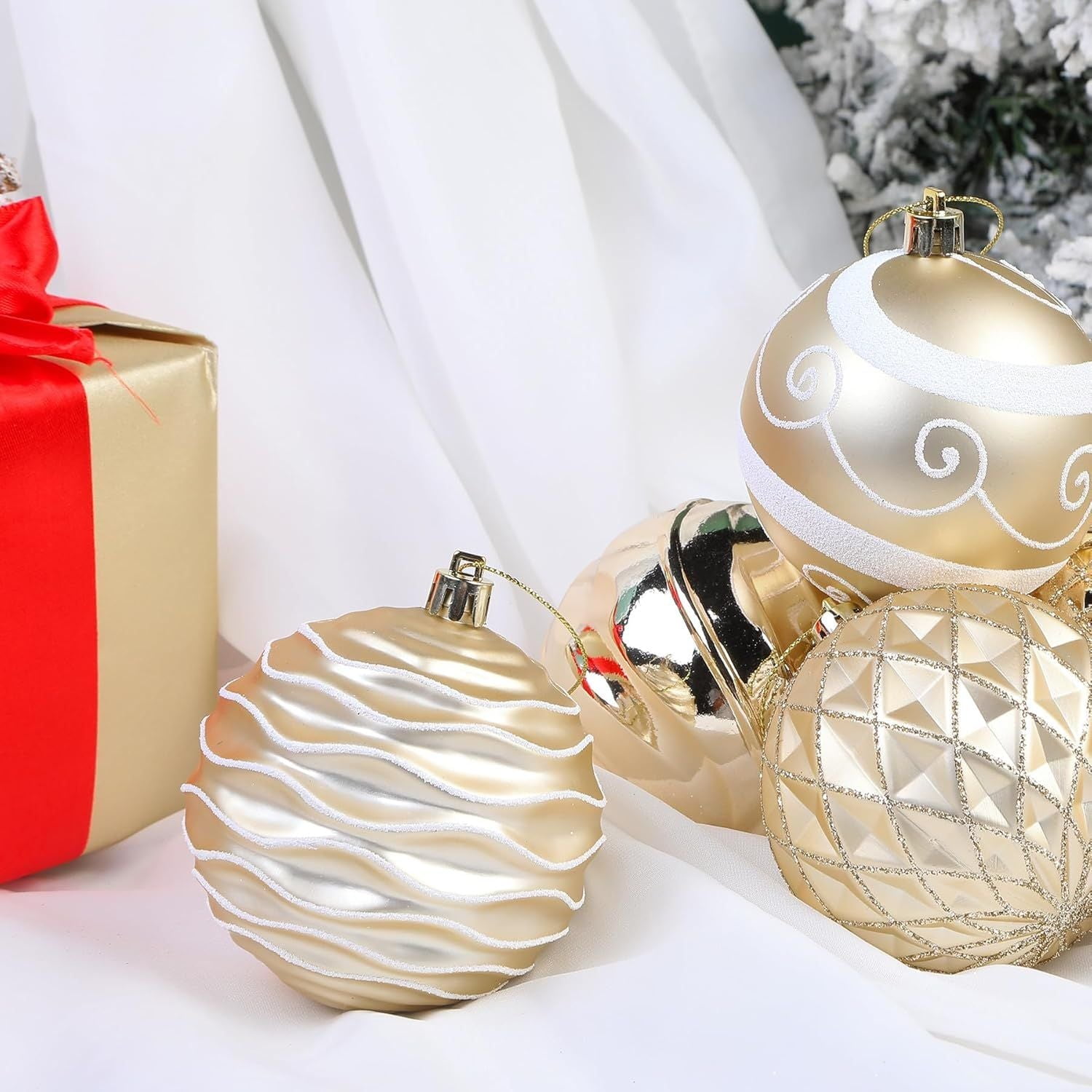 dropship 80mm Christmas Balls Ornaments 12PCS Colored Shatterproof ...