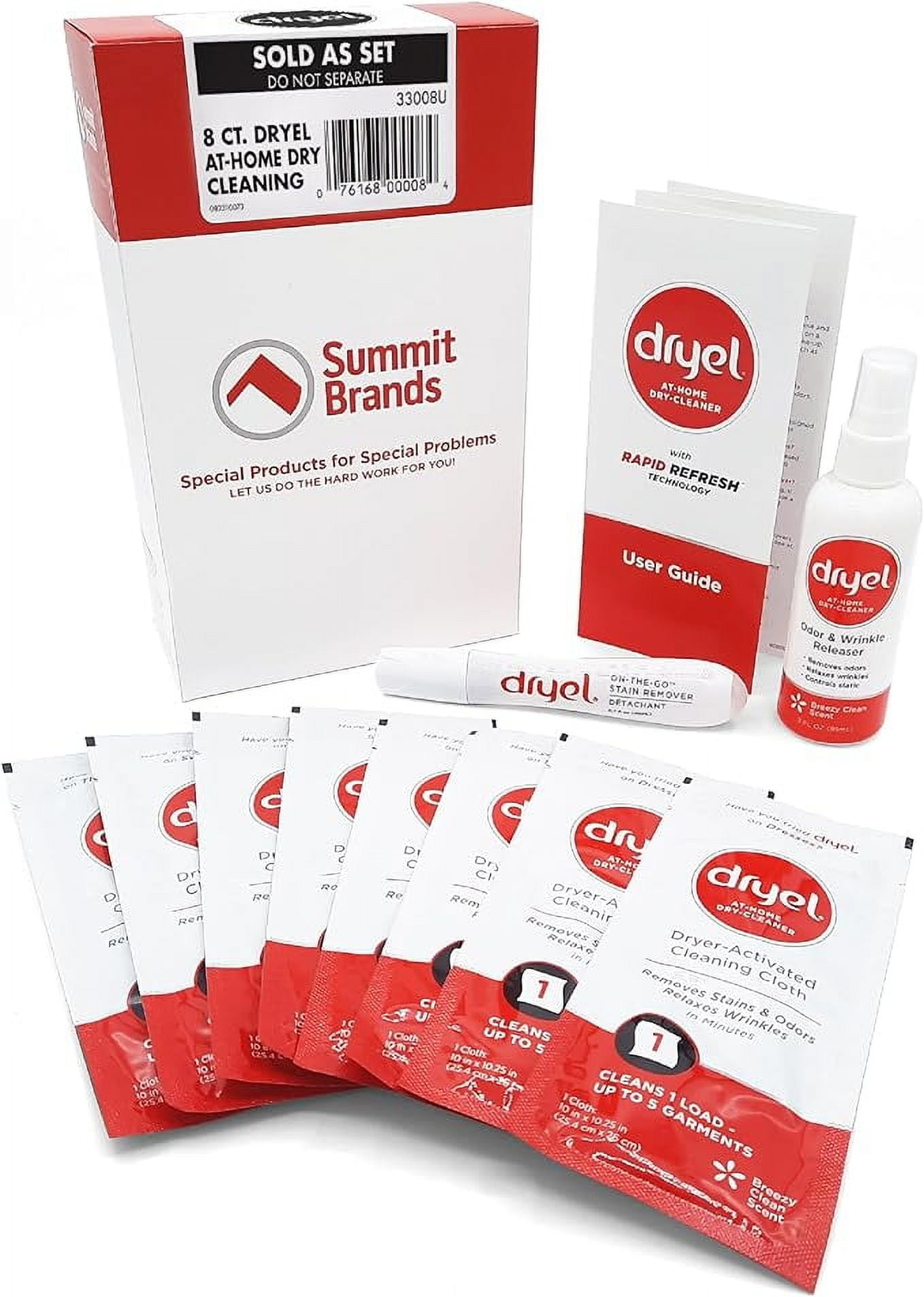 Dryel At-Home Dry Cleaner Kit, Rapid Refresh Technology, 8 Loads, Stain ...