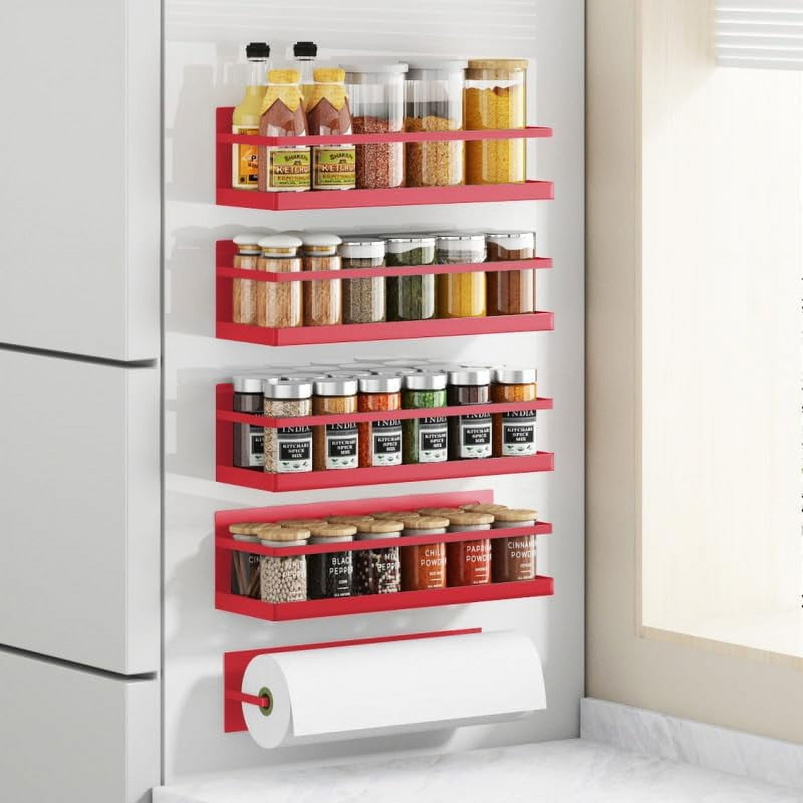 dsfhd Magnetic Spice Rack for Refrigerator Magnetic Fridge Shelf for ...