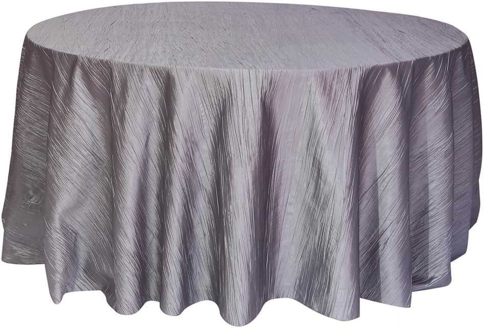Hltser - 132 Inch Round Crinkle Taffeta Tablecloth - Blush Crushed ...