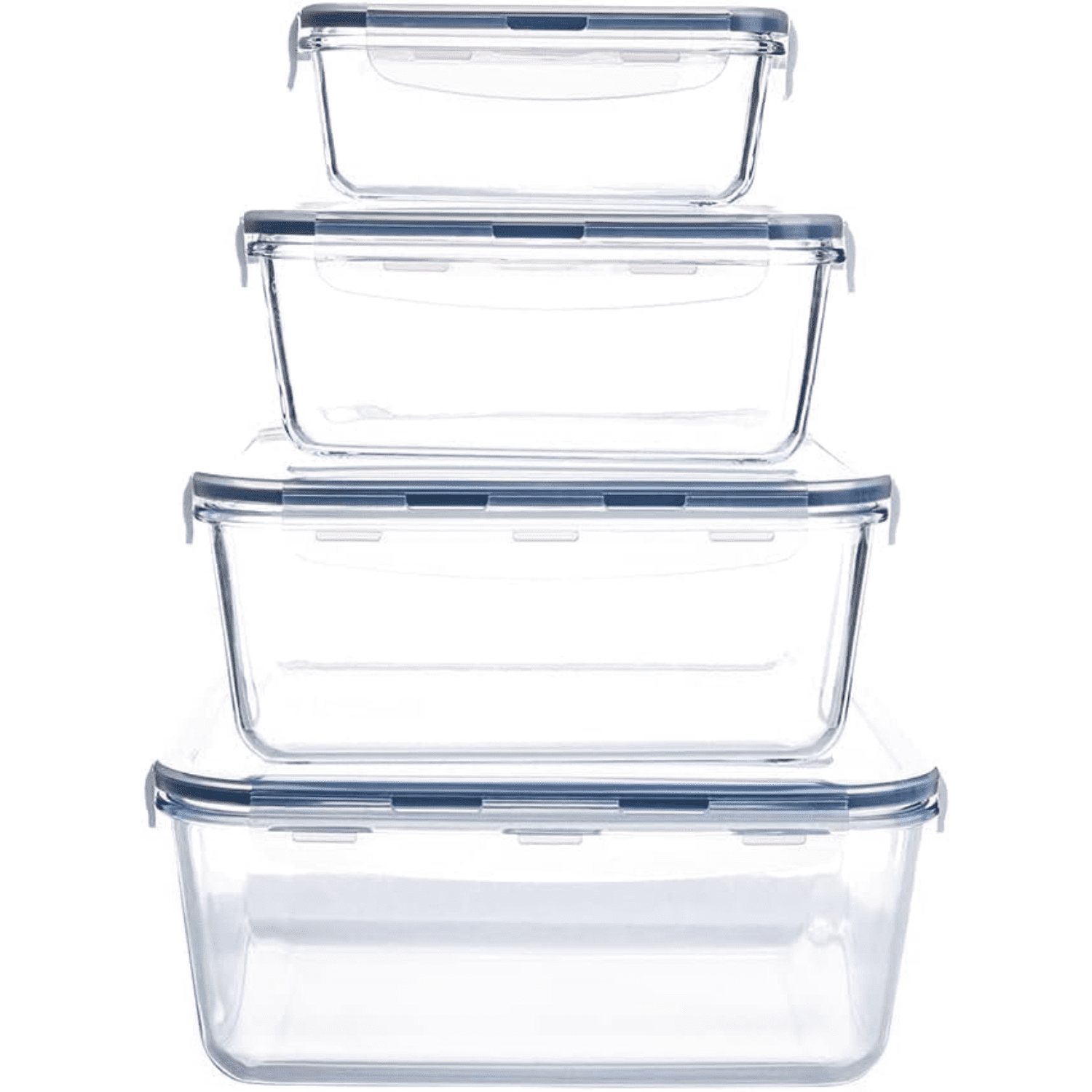 dsvcdv Extra Large Glass Food Storage Containers with Lids Set-8-Piece ...