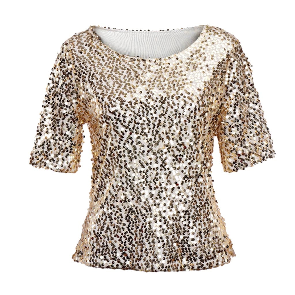 dtydtpe plus size tops for women fashion women sequins sparkle coctail ...