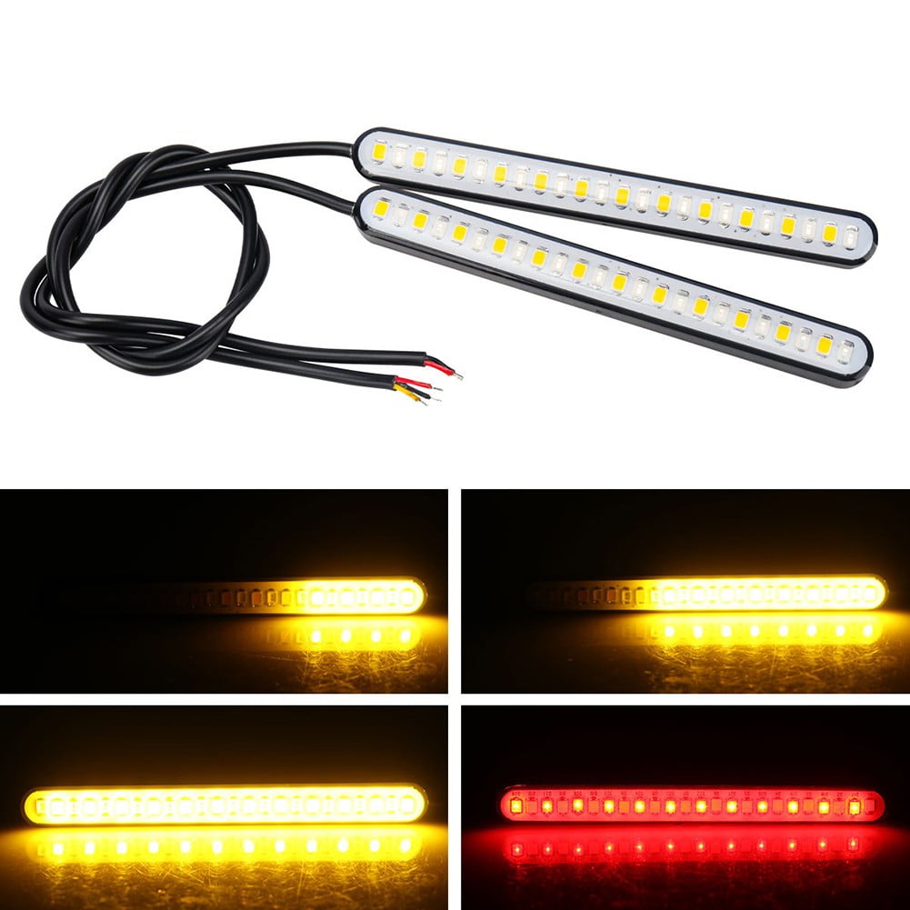 dual color motorcycle LED modified lights water turn signal brake tail ...