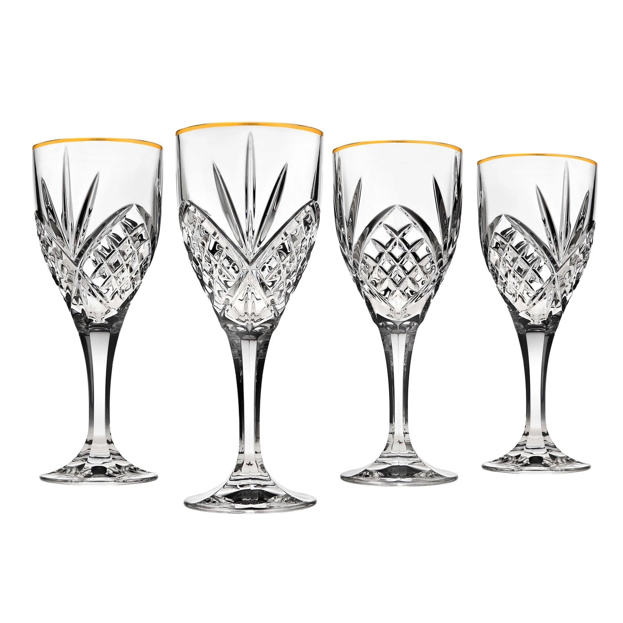 dublin-crystal-gold-rim-goblet-set-of-4 - Walmart.com