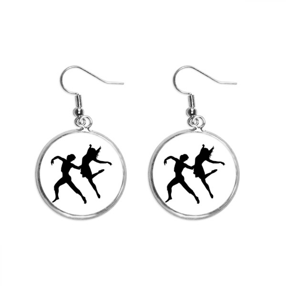 duet dance dancer sports performance ear dangle silver drop ear jewelry ...
