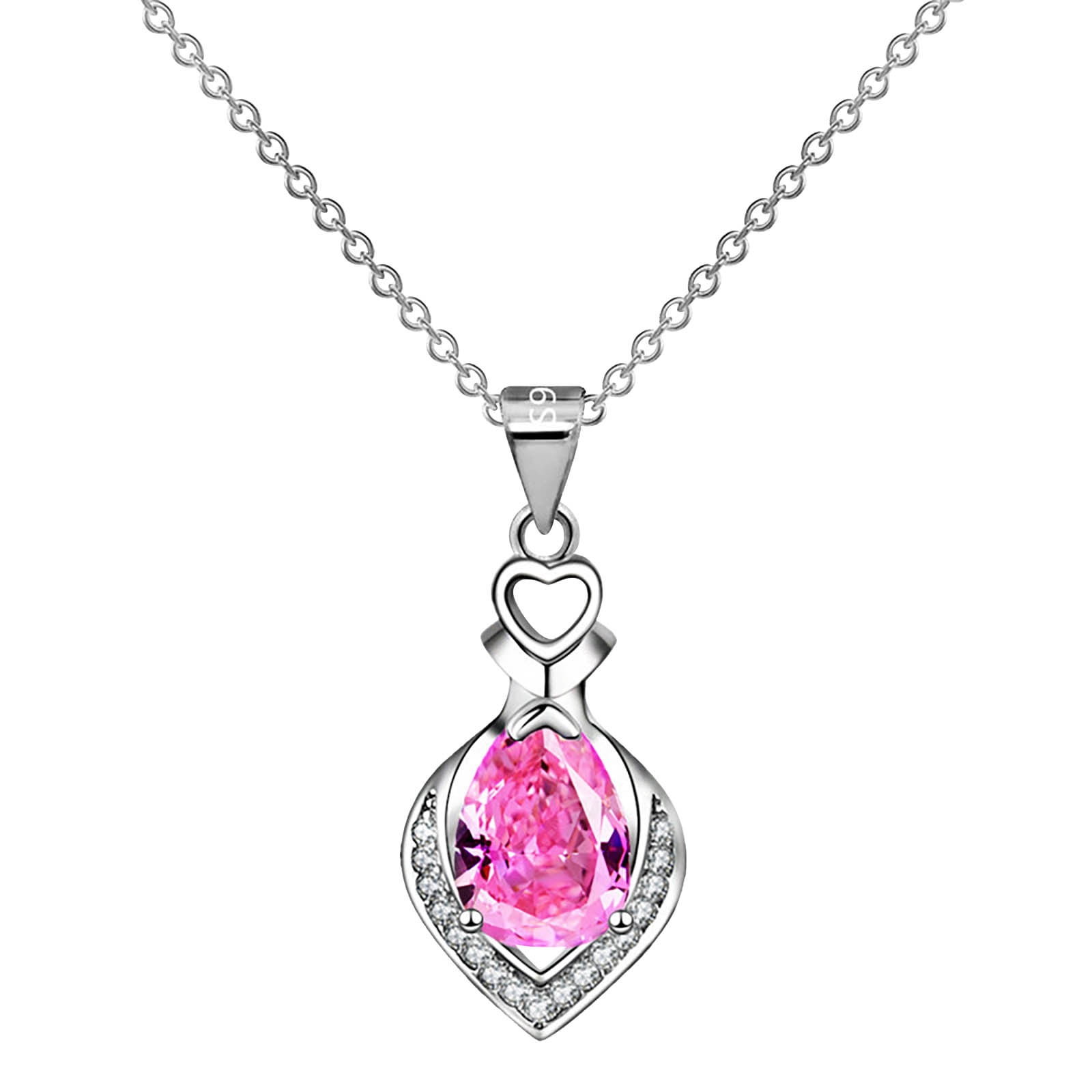 Duhgbne Diamond Necklace Woman Beating Dazzling Diamond Pendant Diamond