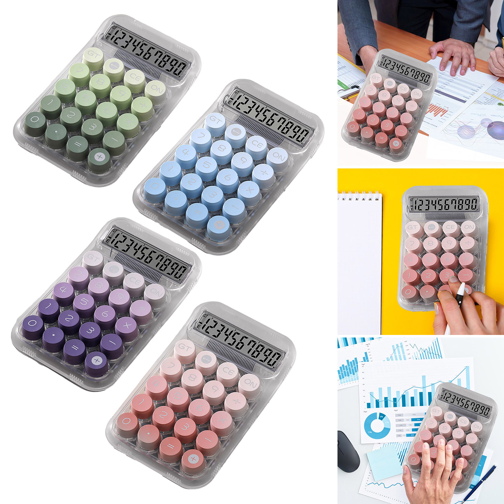 duixinghas Gradient Colour Desktop Calculator with Anti-Slip Pads 12 ...