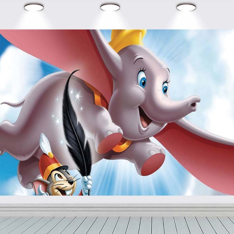 dumbo Backdrop Banner Party Supplies Poster Movie Theme Background for ...