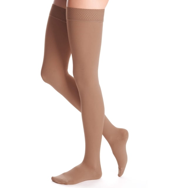 duomed Advantage Soft Opaque 30-40 mmHg Thigh High Closed Toe w/Top ...