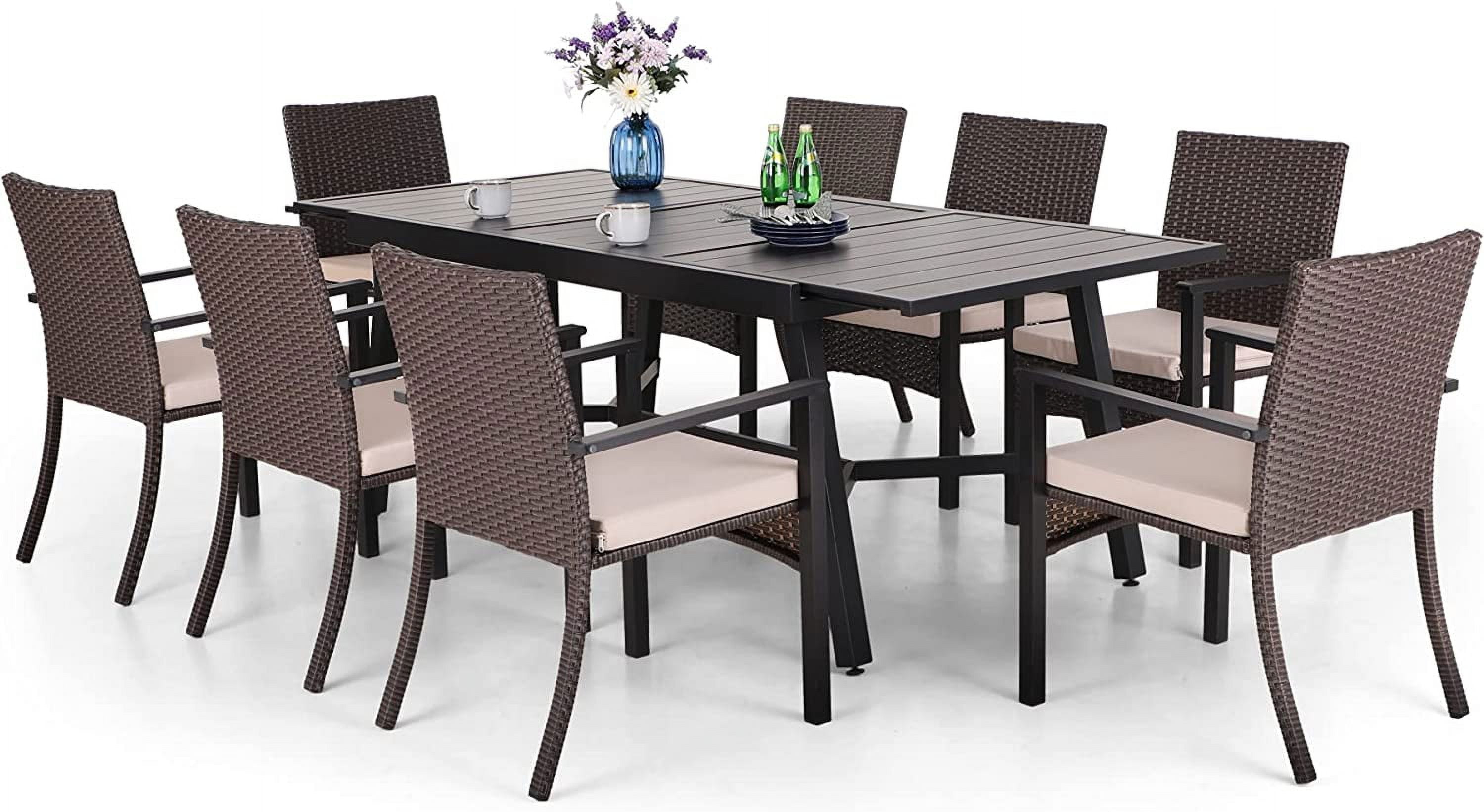durable Outdoor Patio Dining Set 9 PCS Patio Furniture Set with ...