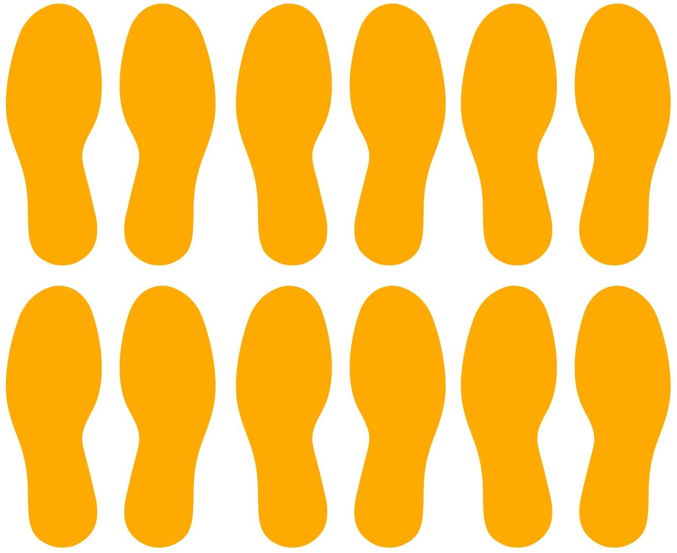 Durable Gloss Finish Golden Yellow 9 Inch Medium Size Footprint Decal ...