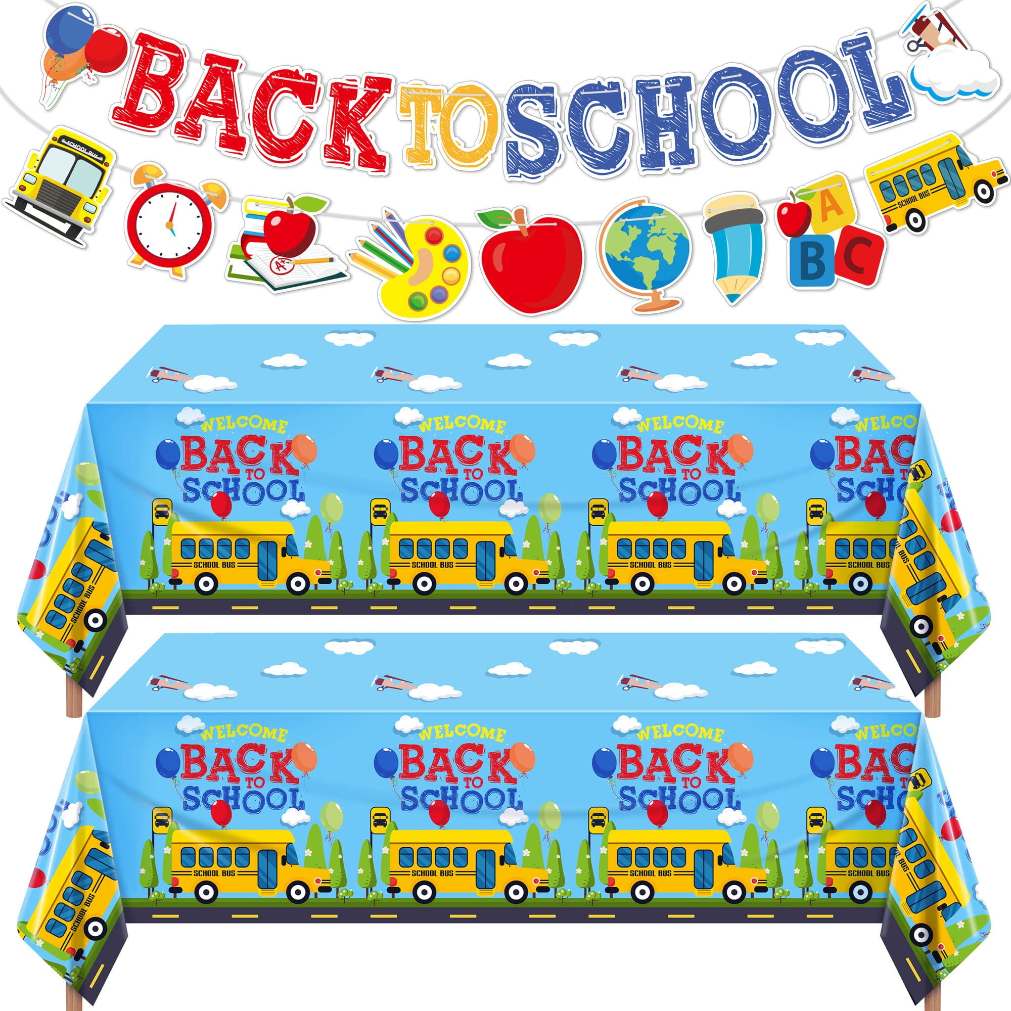 durony Welcome Back to School Party AIS1 Tablecloth, 2 Welcome Back to ...