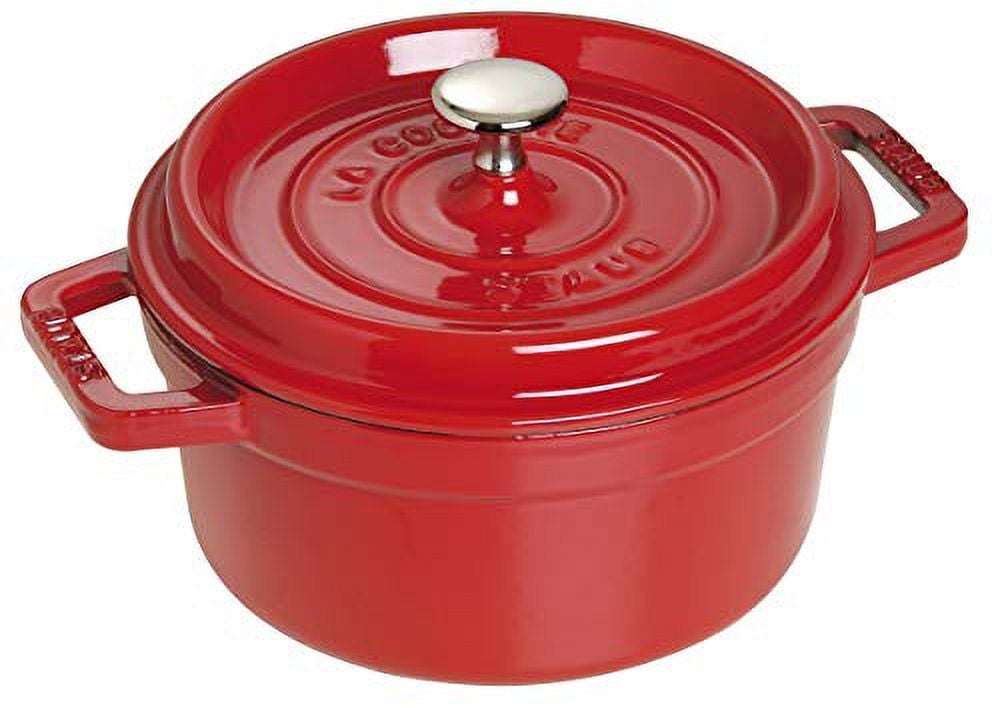 dust Staub 「 Pico Cocotte round Cherry 18cm 」 both hands casting Enamel ...