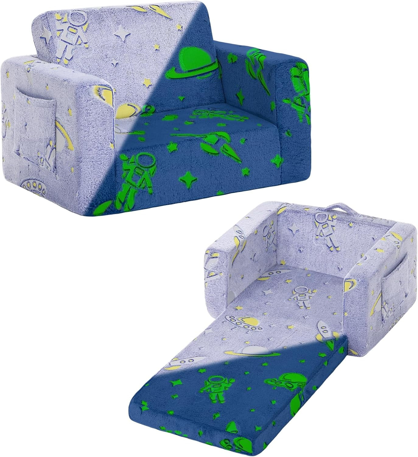 dvbiyno 2-in-1 Sofa Chair Convertible Toddler Chair Flip Out Children ...