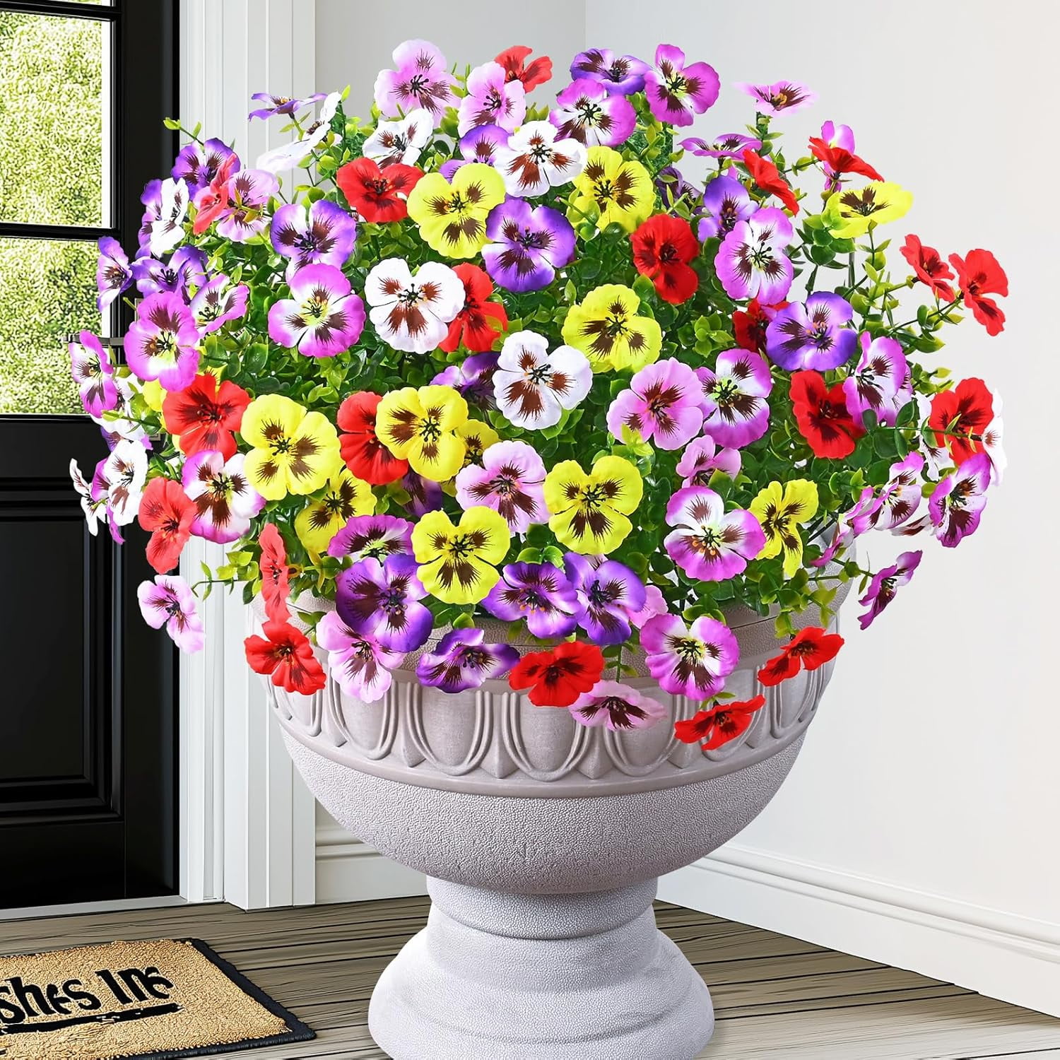 dvbiyno 36 Bundles Look Real Artificial Flowers for Outdoors Realistic ...