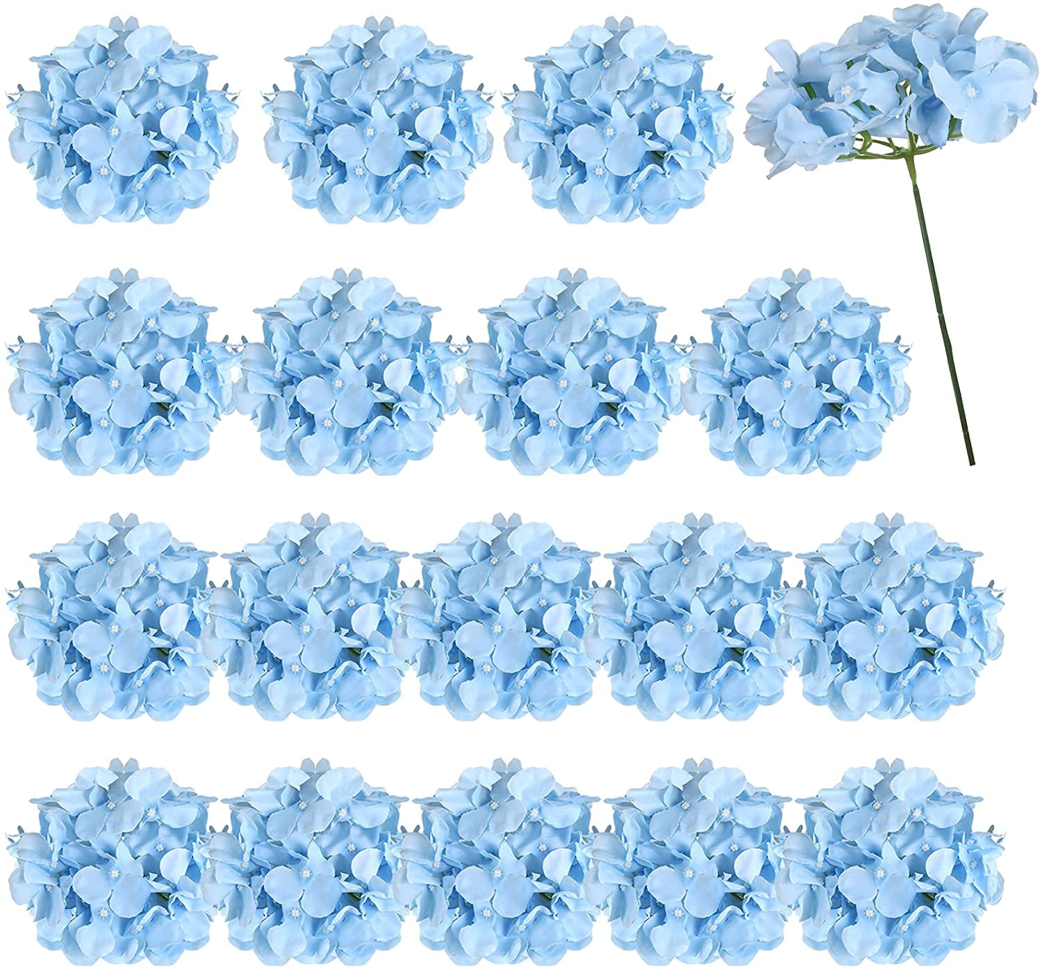 dvbiyno 46 PCS Hydrangea Artificial Flowers Silk Hydrangea Heads with ...