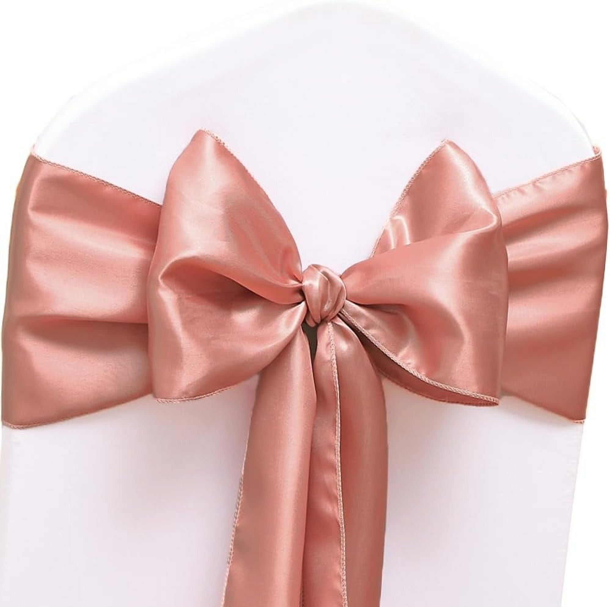 dvbiyno 50 Pack Satin Dusty Pink Chair Sashes for Birthday Wedding ...