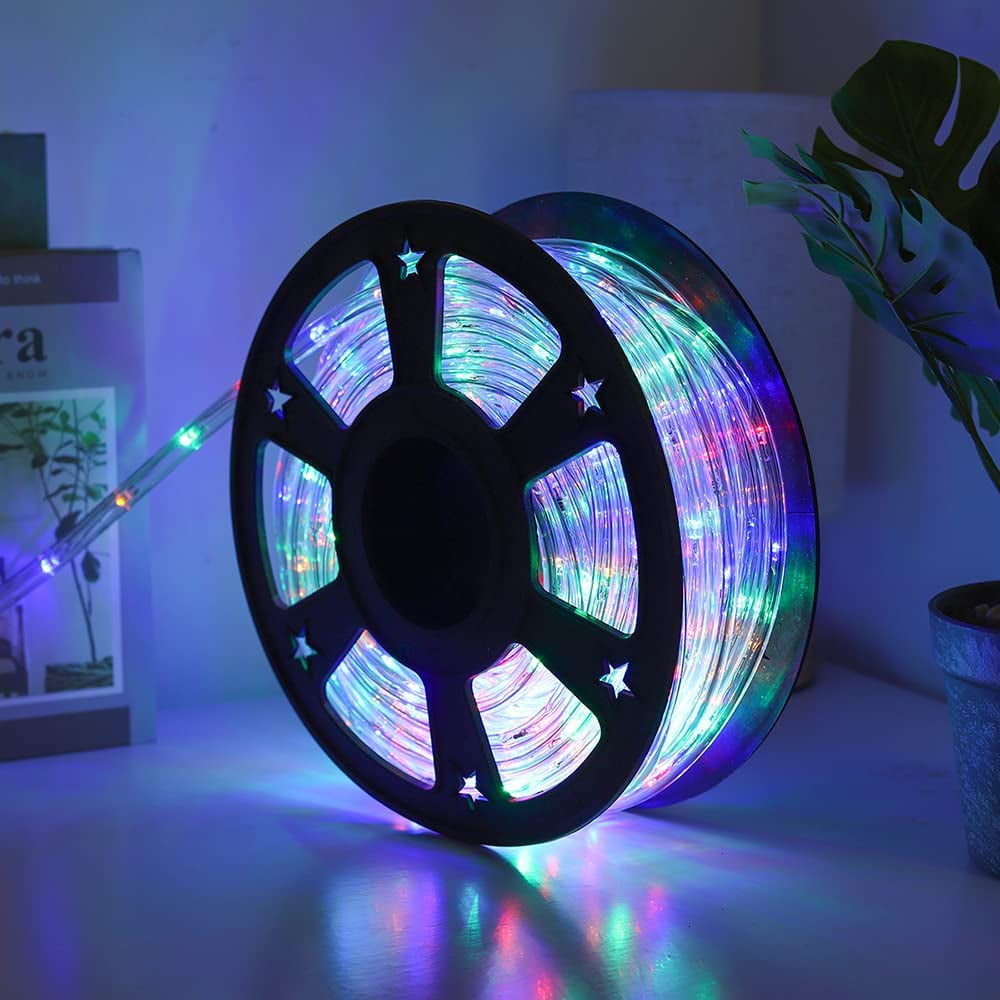 dvbiyno 50ft 360 LED Waterproof Rope Lights 110V Connectable Indoor ...