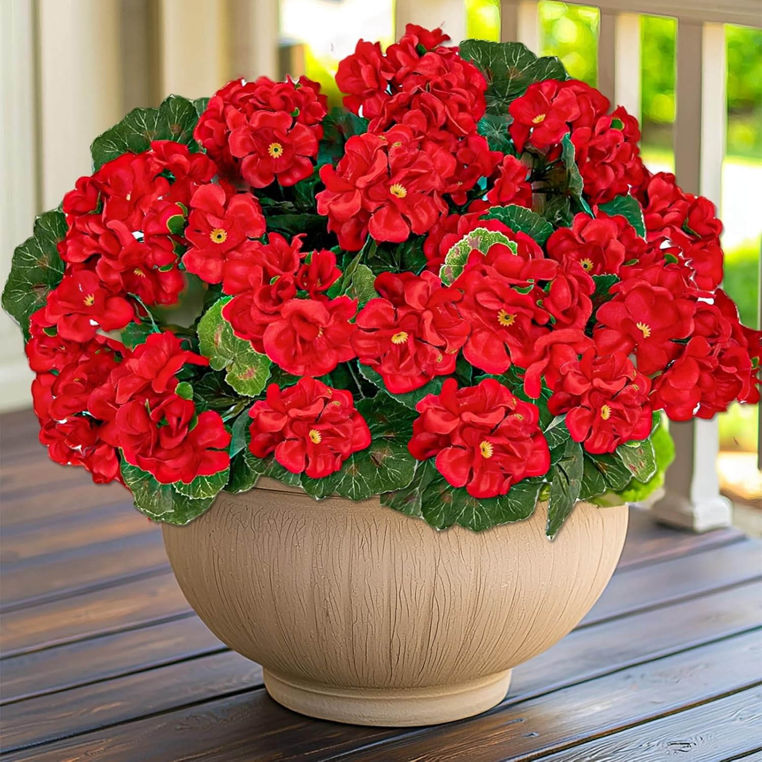 dvbiyno Artificial Geraniums Flowers for Outdoors Summer Decor 4 ...