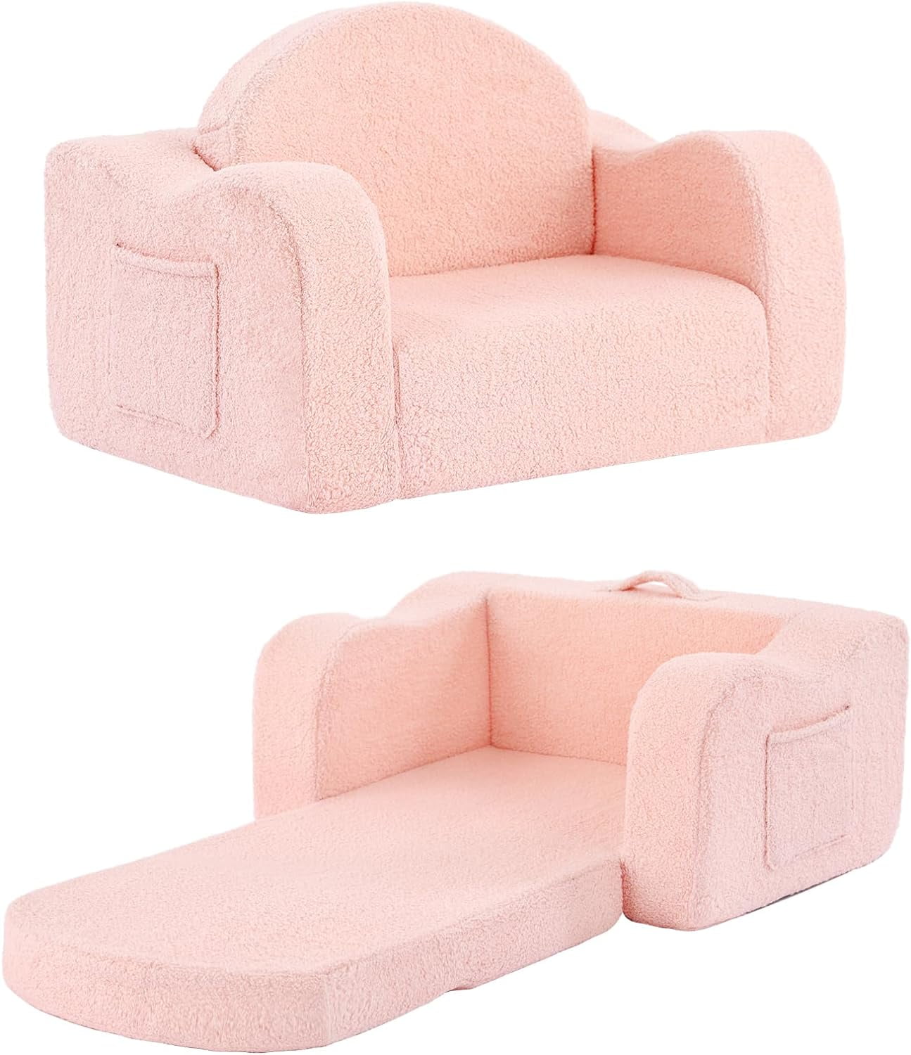 dvbiyno Chair Couch Folding Toddler Comfy Sofa Chairs 2-in-1 Plush Sofa ...