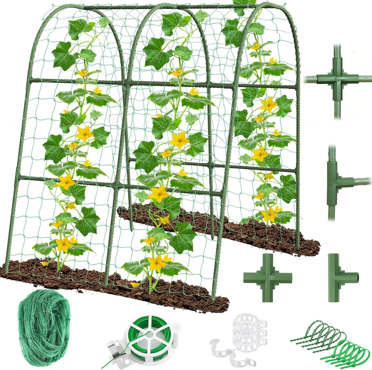 dvbiyno Cucumber Trellis for Raised Bed Garden U-Shape Arch Trellis for ...