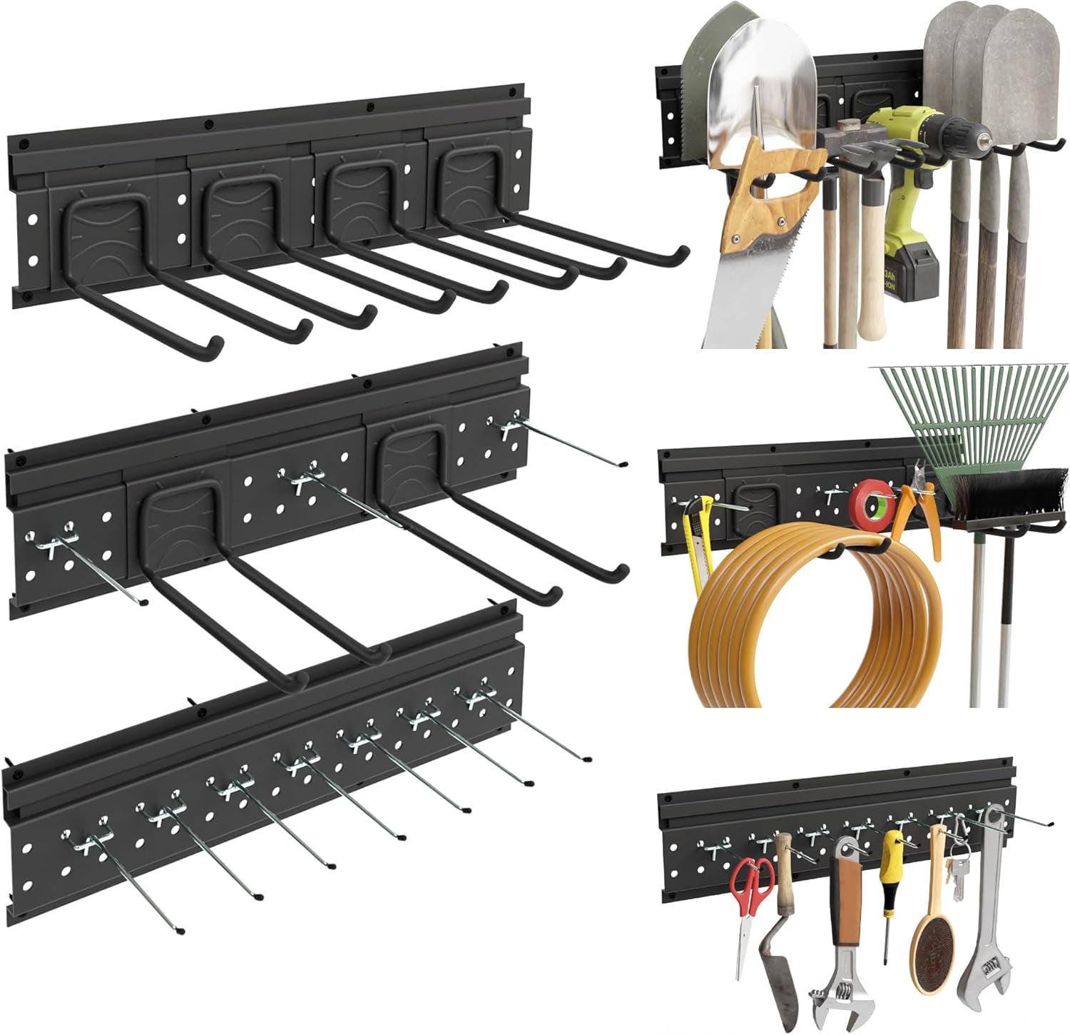 dvbiyno Garage Tool Storage Organizer Wall Mount Heavy Duty Metal ...