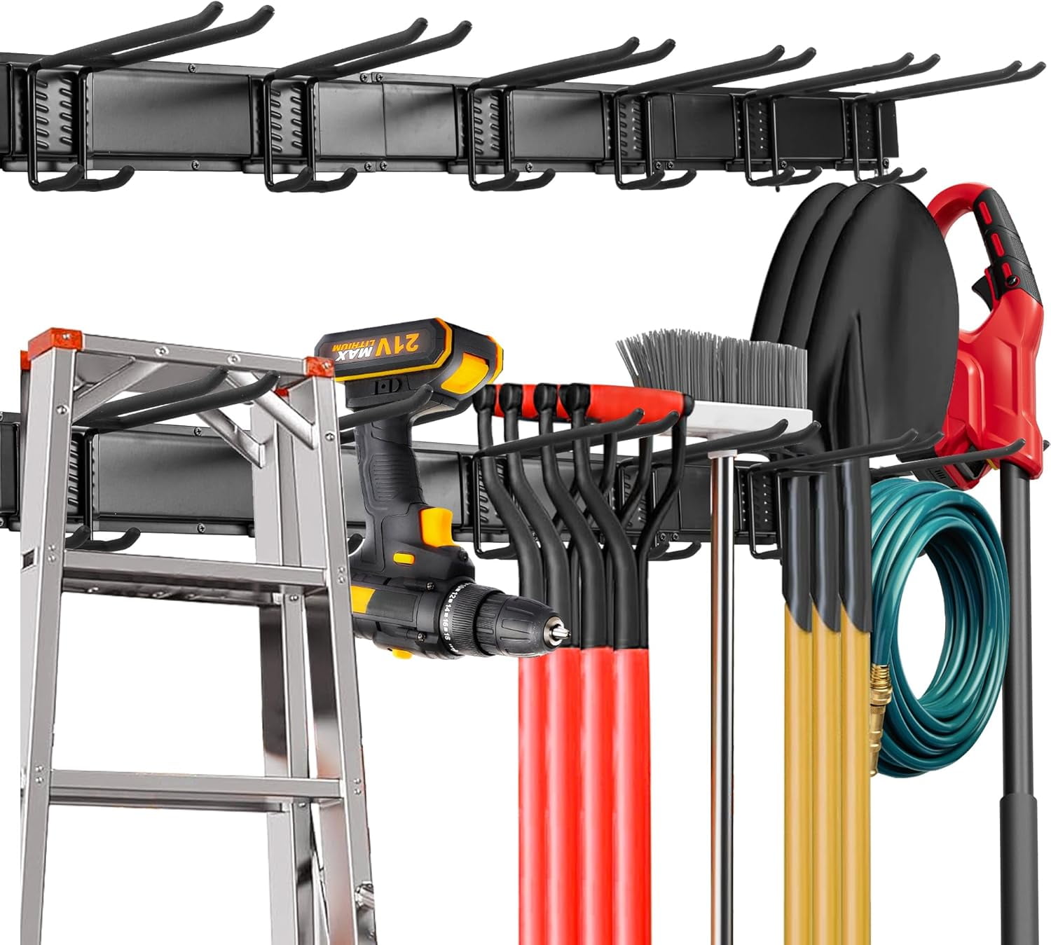 dvbiyno Garage Wall Tool Rack Garage Organization Garden Tool Rack ...