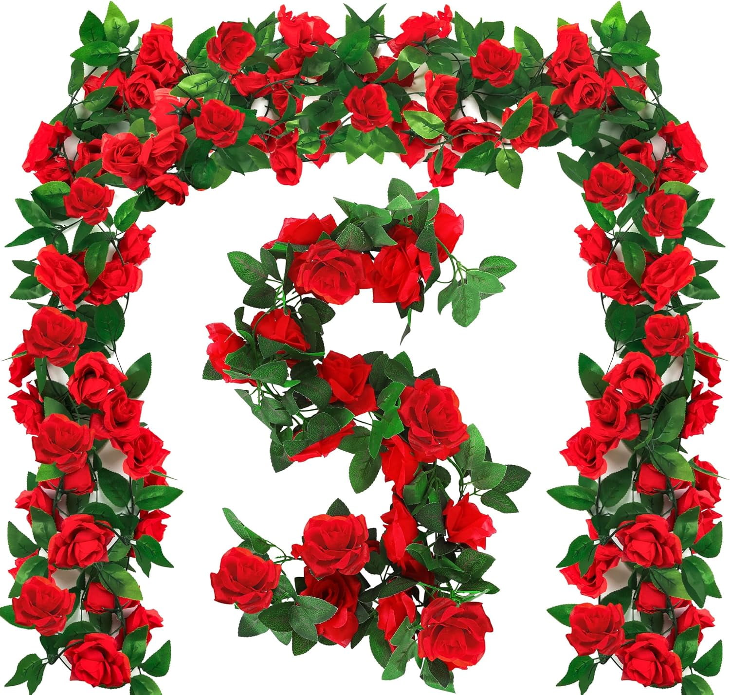 dvbiyno Kentucky Roses 88.8FT Roses Derby Day Party Supplies Fake Vine Flowers Plants Derby Day ...