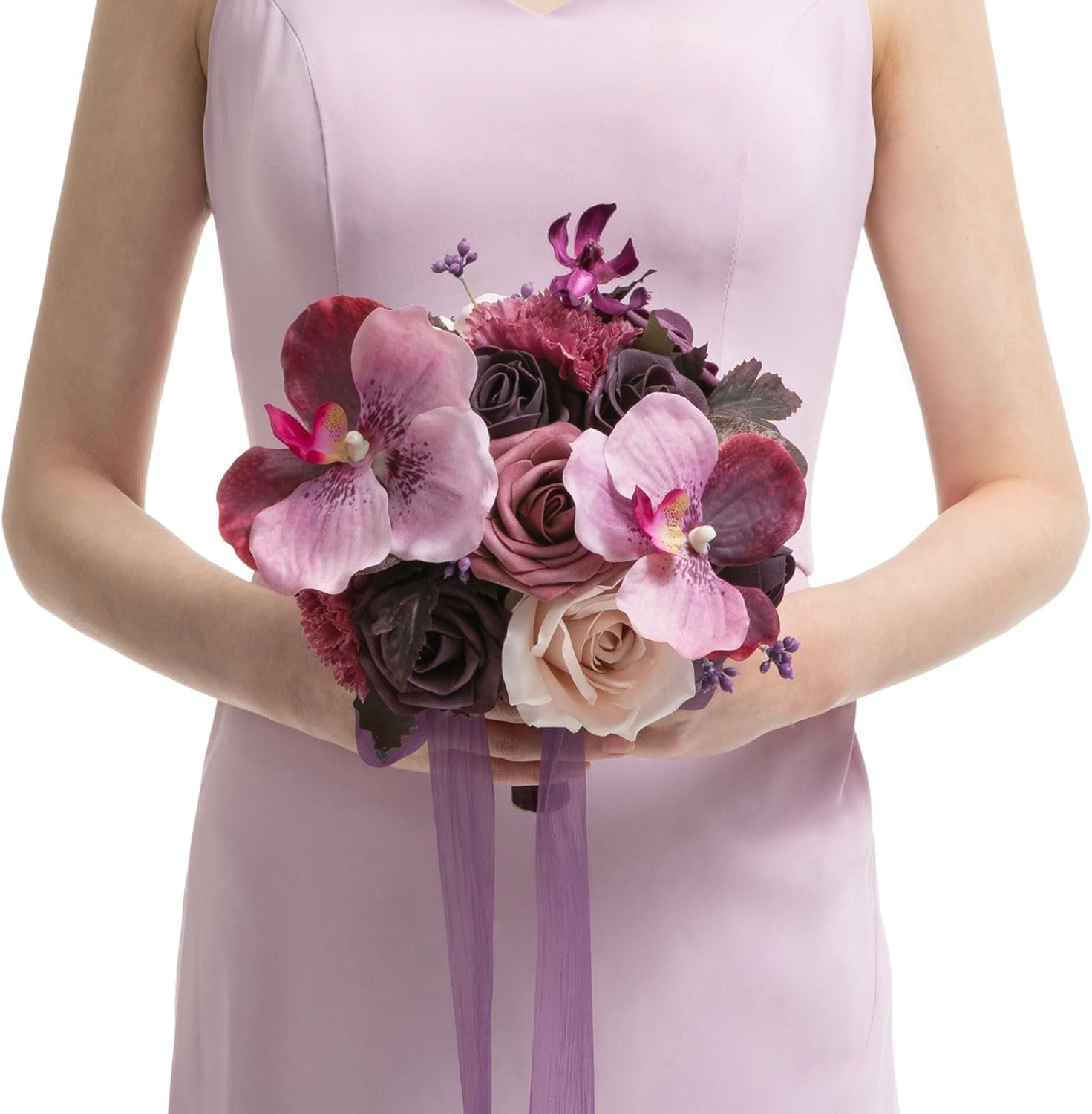 dvbiyno Ling's Moment Artificial Flowers Pink Bridesmaid Bouquet Blush ...