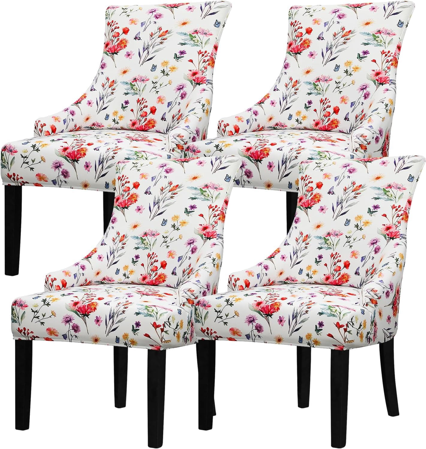 dvbiyno Wingback Chair Slipcovers with Pattern Stretch Wing Chair ...