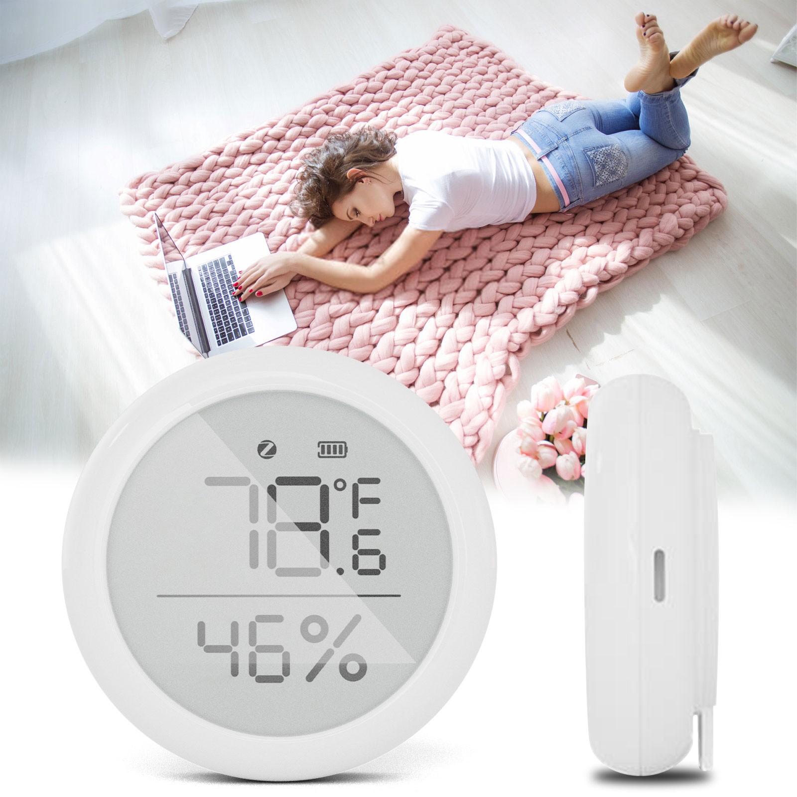 dvypyn Smart Home Temperature And Humidity Sensor Digital Display App ...