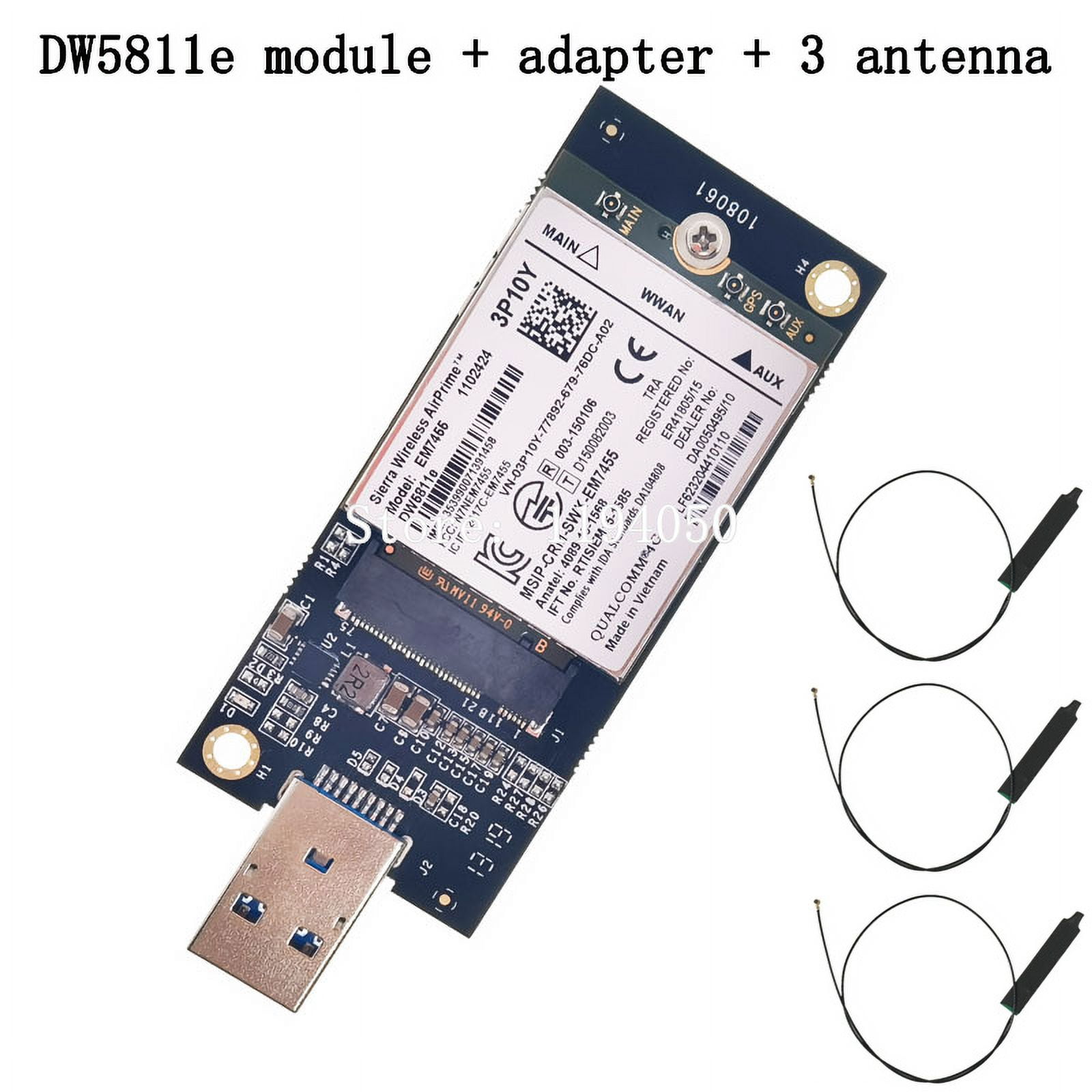 dw5811e EM7455 LTE 4G NGFF Module DW5811E 3P10Y 300 M para E7270 E7470 ...