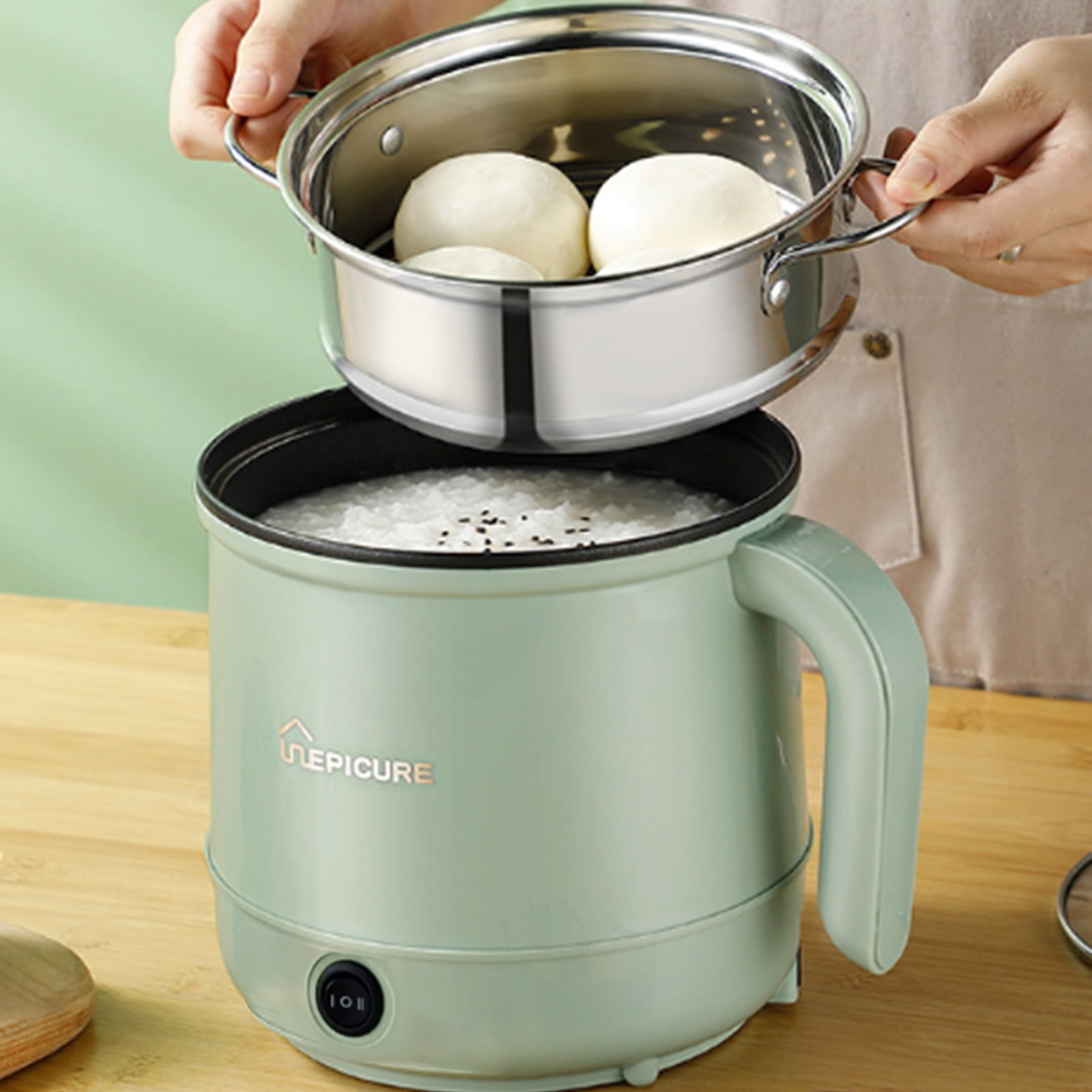 dwsnxt Green Multifunctional Electric Hot Pot with 1.7L Capacity and ...