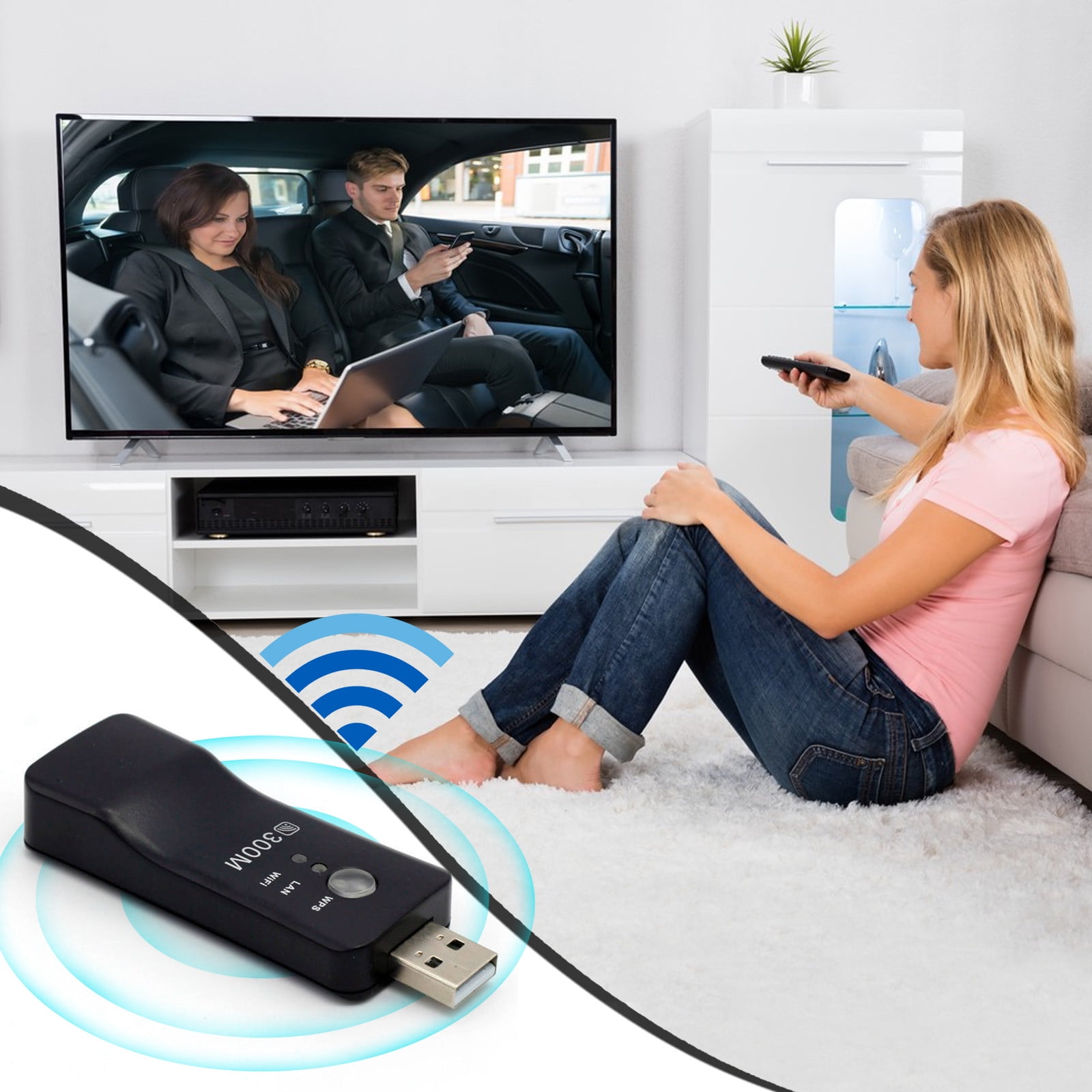 dwsnxt WiFi Extender 300Mbps 2.4G Wireless Signal Booster Repeater with ...