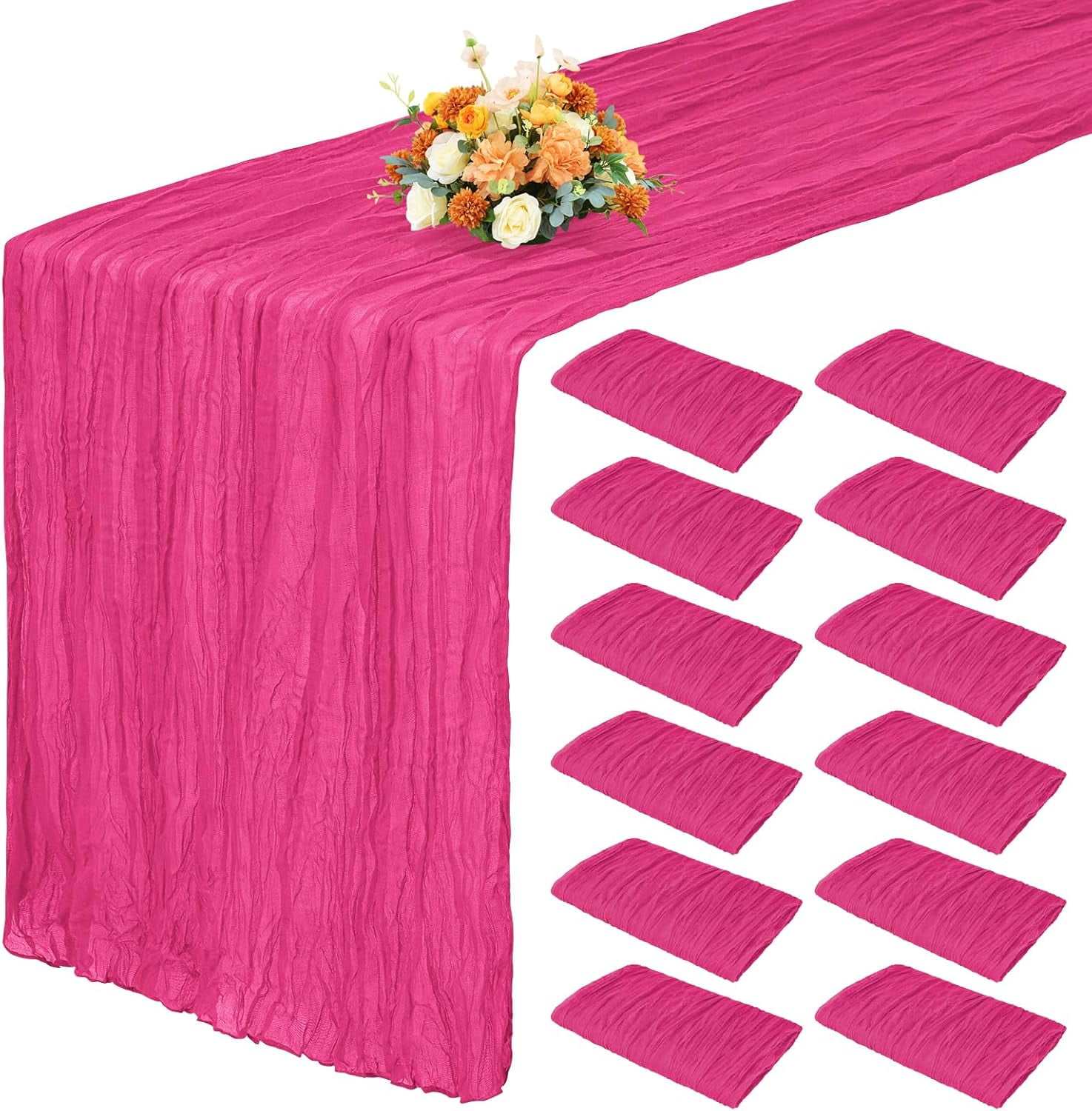 dxynlg 12 Pack 35x70 Inch Cheese Cloth Table Runners Terracotta Boho ...