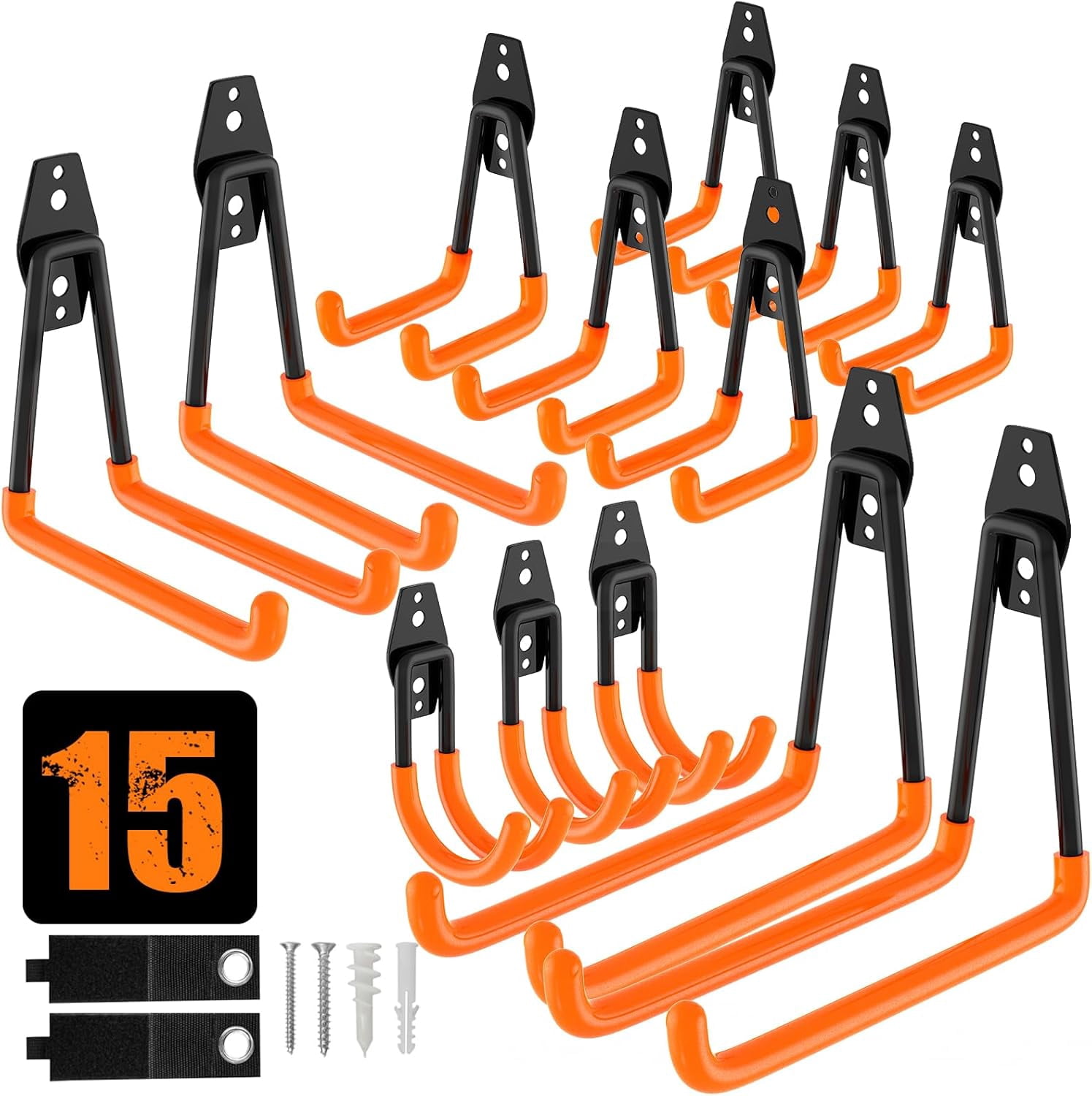 dxynlg 14 Pack Garage Hooks Heavy Duty with 2 Extension Cord Straps ...