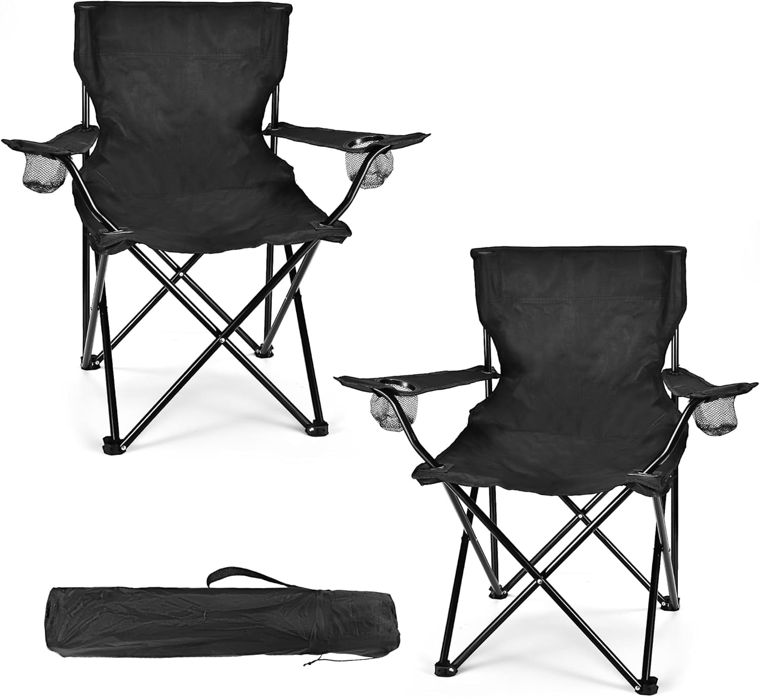 dxynlg 2 Pack Lightweight Camping Chairs 300LBS Heavy-Duty Portable ...