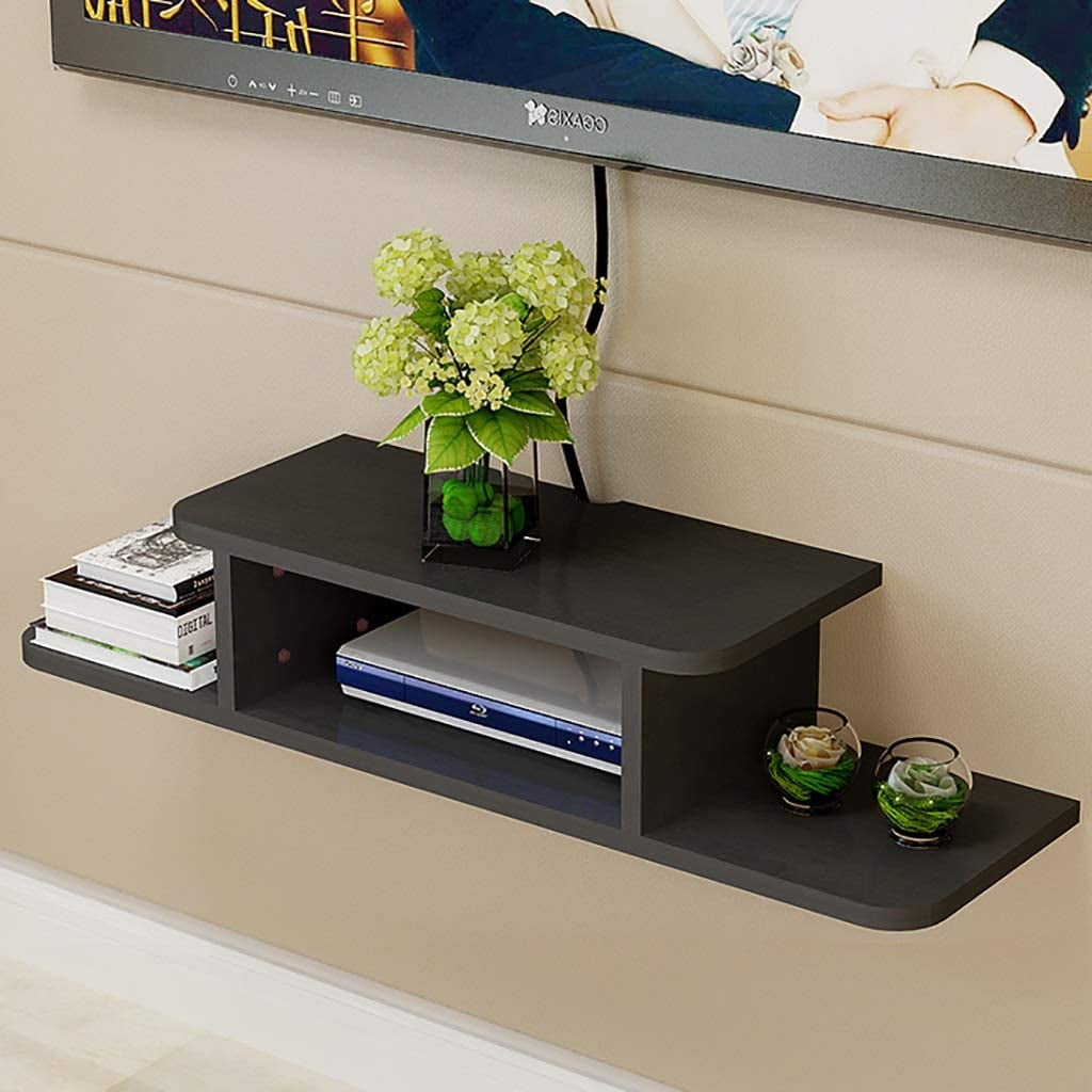 dxynlg 2-Tier Floating Media Console Cable Box Wall Mount TV Shelf ...