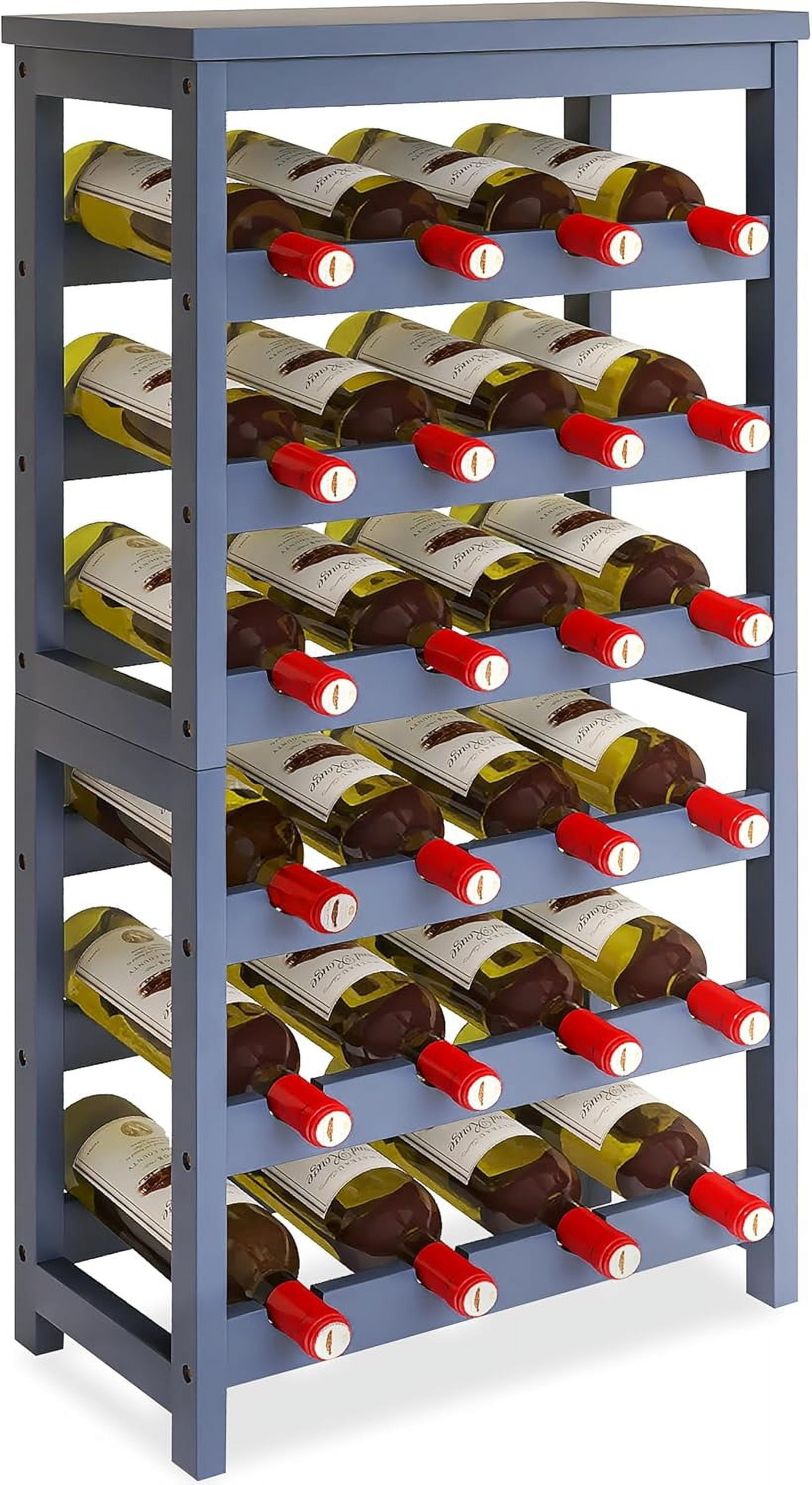 dxynlg 24 Bottle Wine Rack Freestanding Floor 6 Tier Wine Display ...