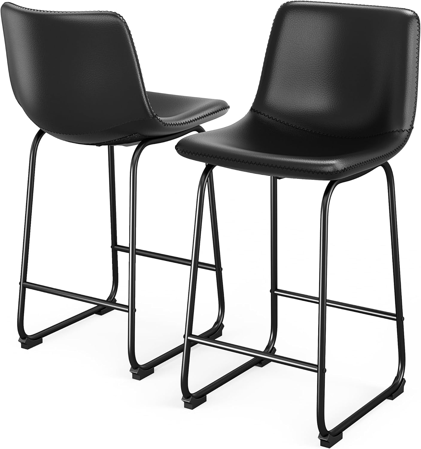 dxynlg 26 inch Bar Stools Bar Height Barstools Faux Leather Barstools ...