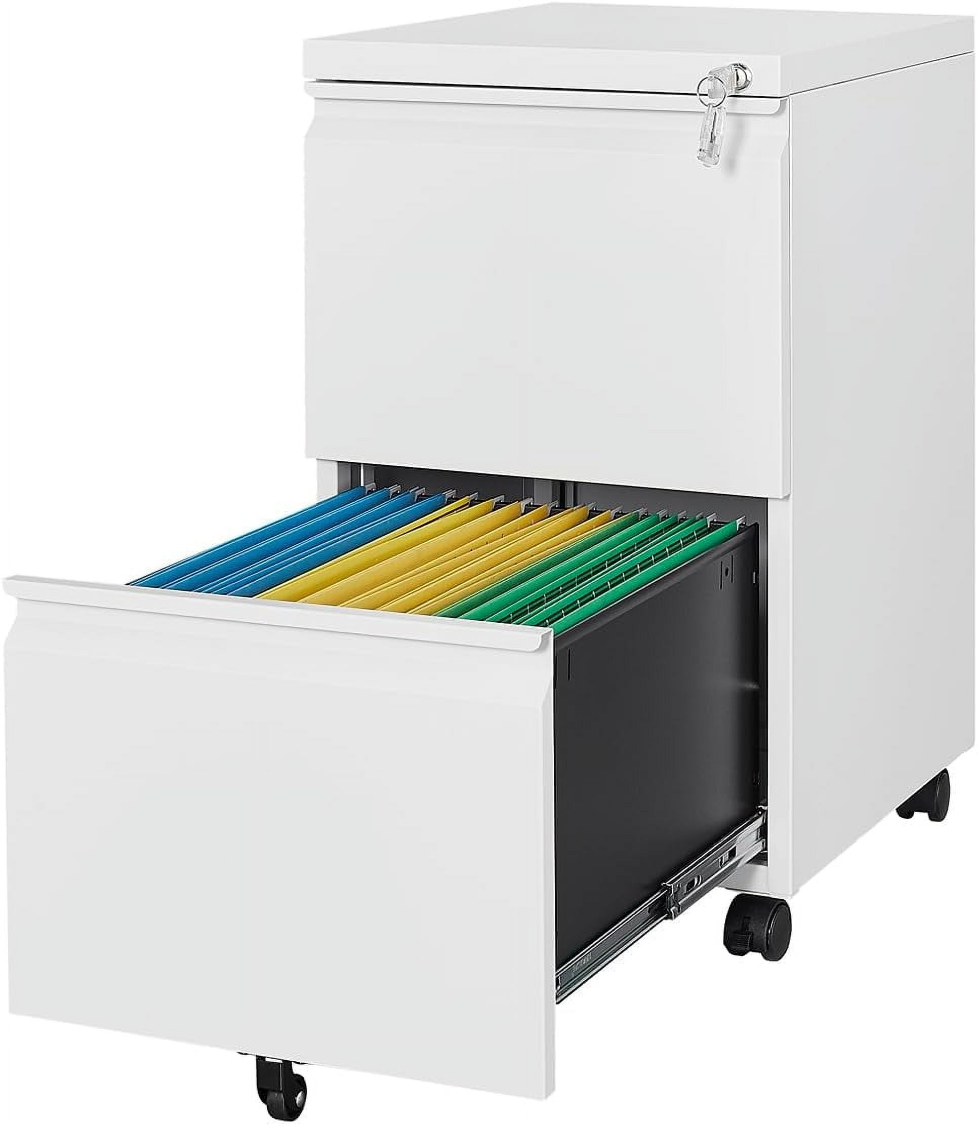 dxynlg 3 Drawer Vertical File Cabinet Black Mobile Filling Cabinet with ...