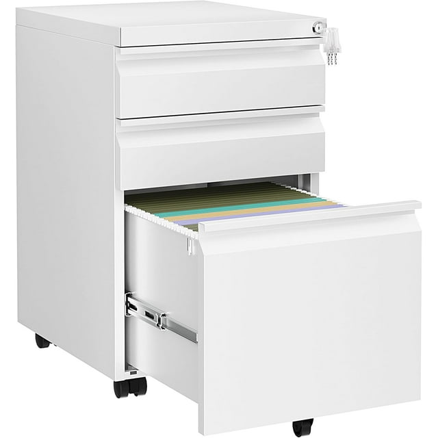 dxynlg 3 Drawers Slim File Cabinet Metal Filing Cabinet with Lock ...